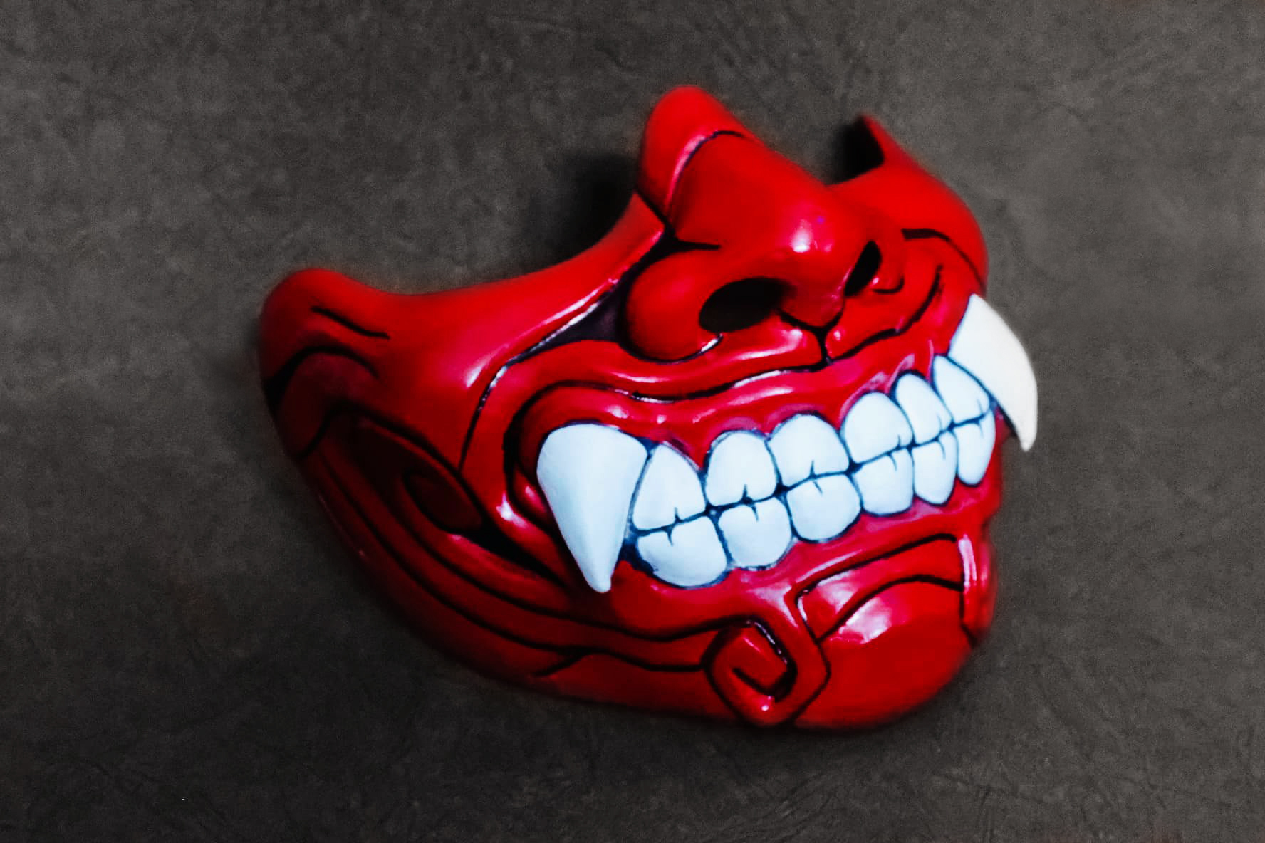 STL file Face Mask - Half Samurai Mask - Halloween Costume Cosplay 🗡️ ...