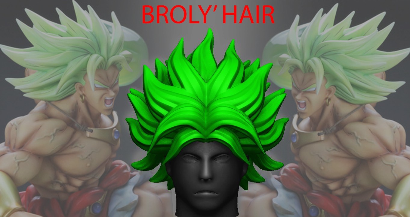 💇 Broly Hair - Dragon ball - For Cosplay・ STL File for ・Cults