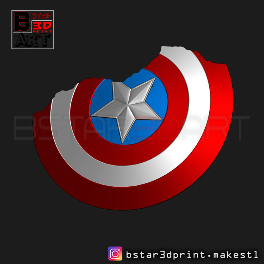 STL file Captain America Shield Damaged - Infinity War - Endgame-Marvel ...