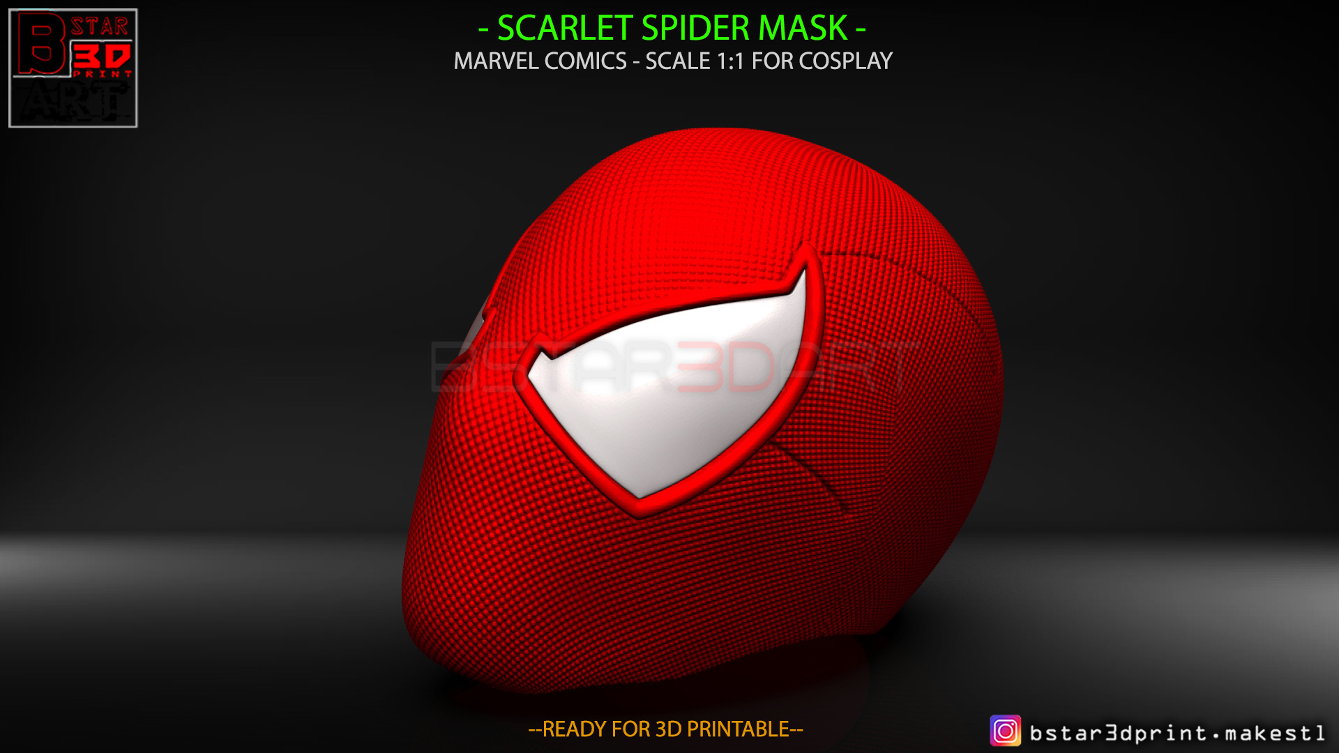 STL file Scarlet Spider mask -Spider man Helmet - Marvel comics 🕷️ ・3D ...