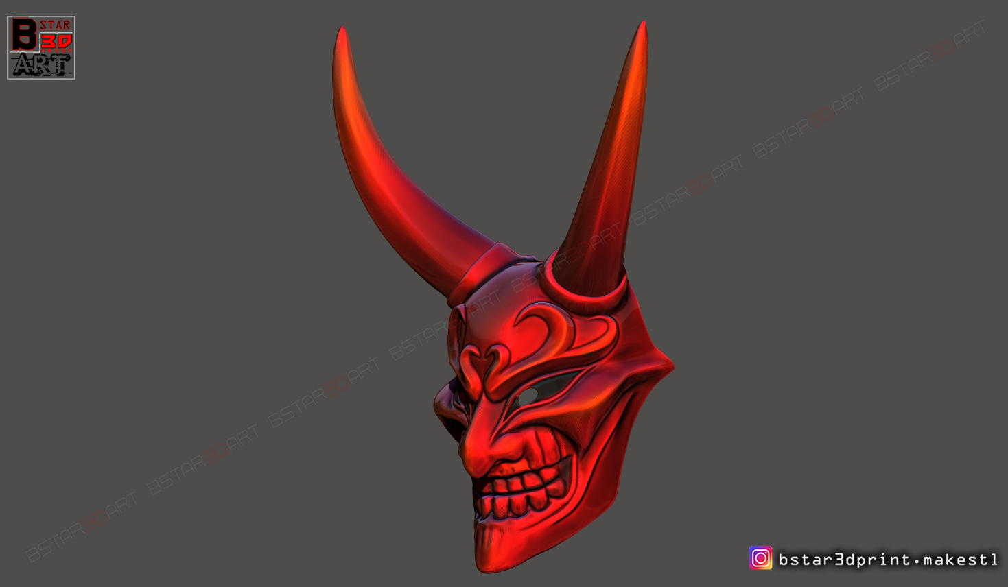 STL file Devil Mask - Satan Mask - Hannya Mask - Halloween cosplay 3D ...