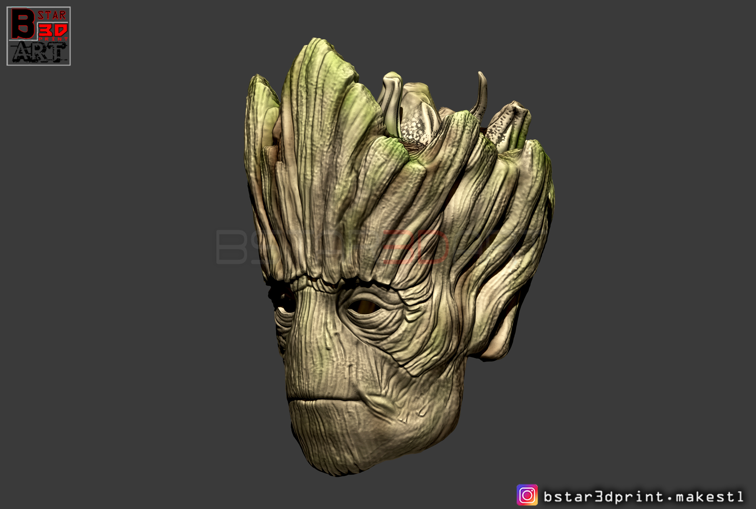 STL file Groot mask - Guardians of the Galaxy - Marvel comics cosplay ...