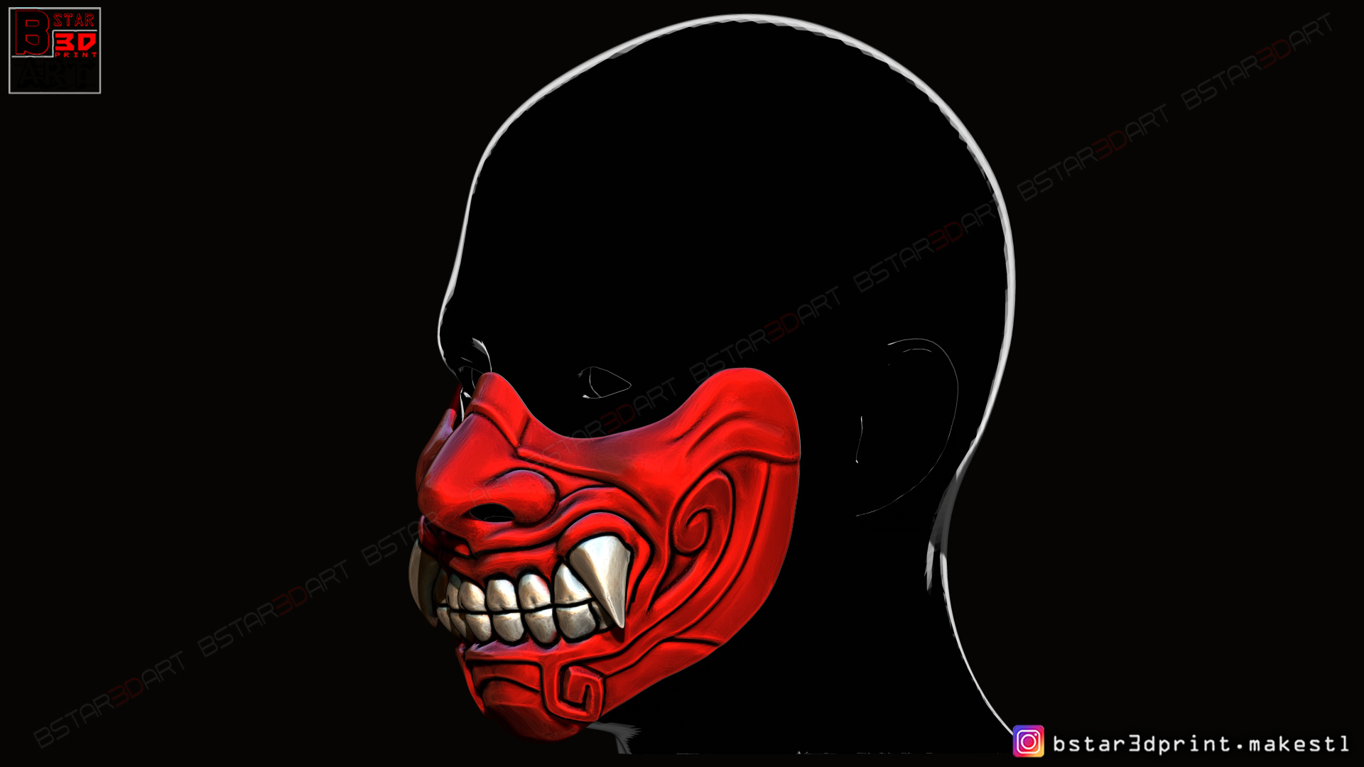 STL file Face Mask - Half Samurai Mask - Halloween Costume Cosplay 🗡️ ...