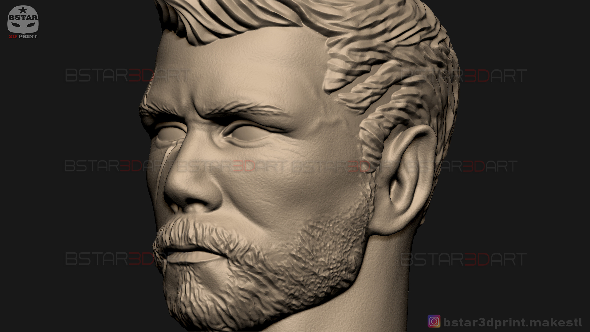 🦸 Thor Head - Chris Hemsworth - Avenger - Infinity War 3D print model ...