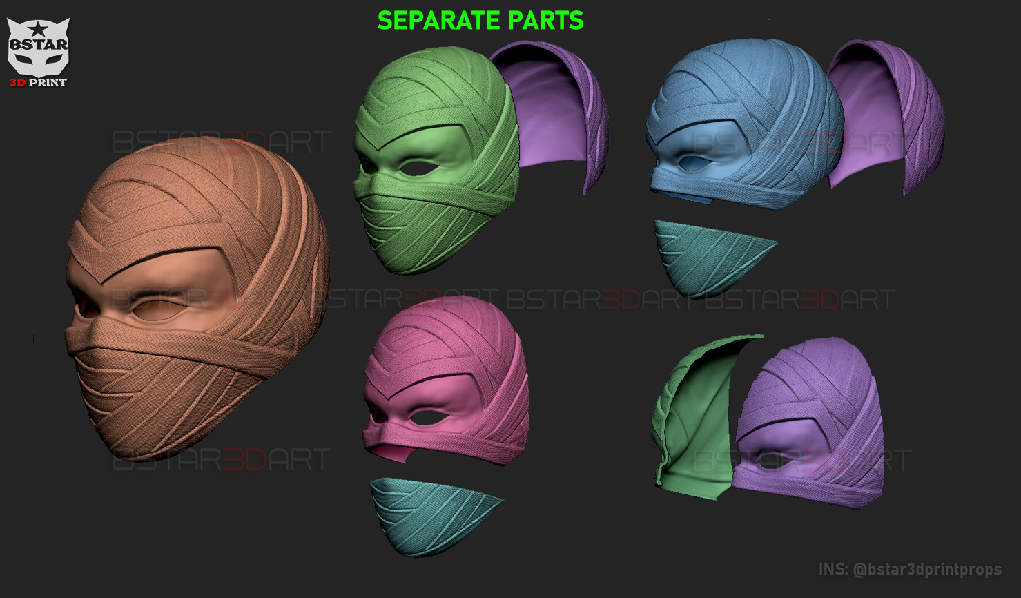 3D print Moon Knight Mask - Marvel Comic helmet - 3D print model・Cults