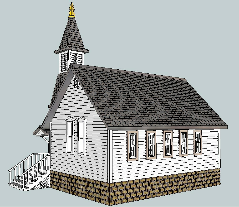 ⛪ HO Scale Adirondack Church・Free STL File for 3D printing・Cults