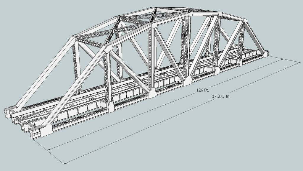 🌉 HO Scale126 ft Steel Arched Truss Bridge・Free STL File for ・Cults