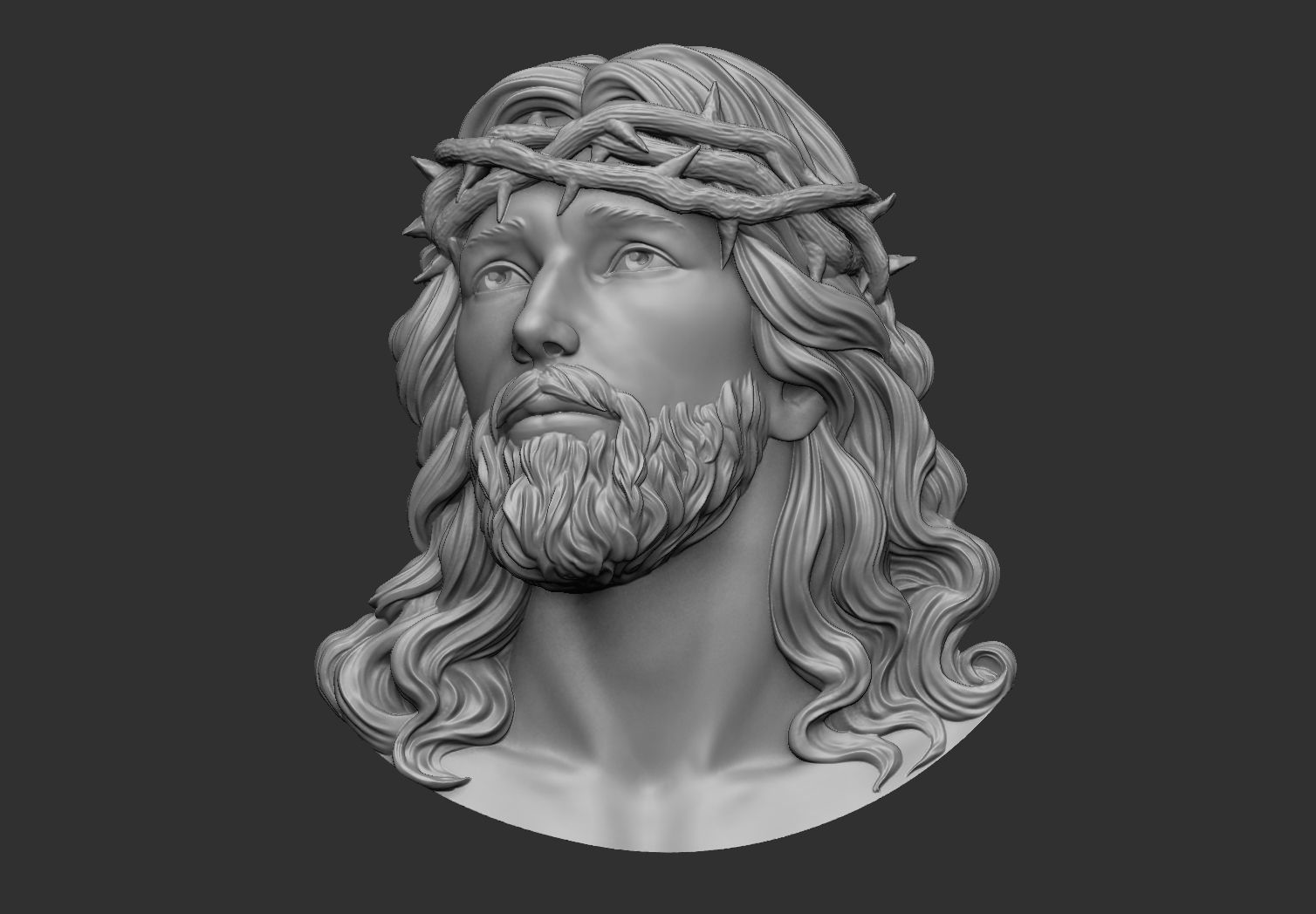 STL file Jesus Head pendant 2 3D print model ️・3D printable model to ...