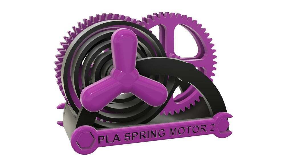 📱 PLA Spring Motor Demonstrator 2・Free STL File for ・Cults