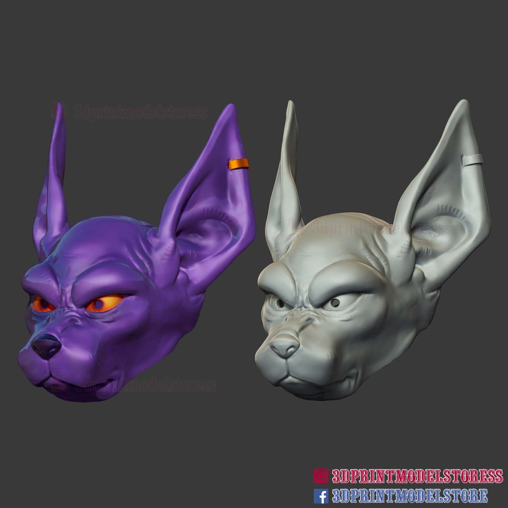 🪖 Beerus Mask Cosplay - Anubis Helmet STL・ 3D File for ・Cults