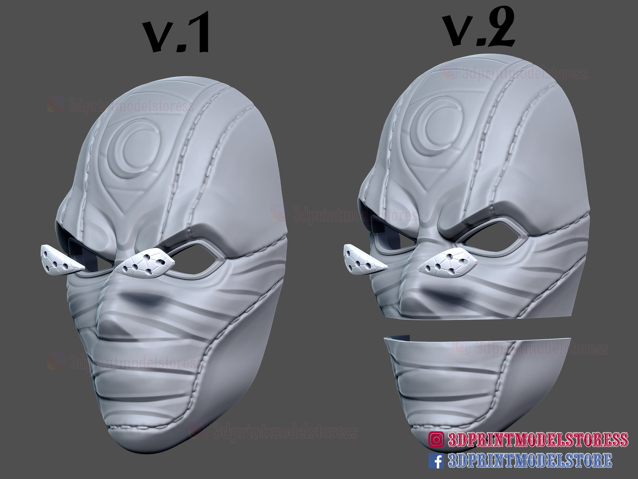 3D file Moon Knight Mask - Marvel Comics Cosplay Helmet 🌙 ・Template to ...