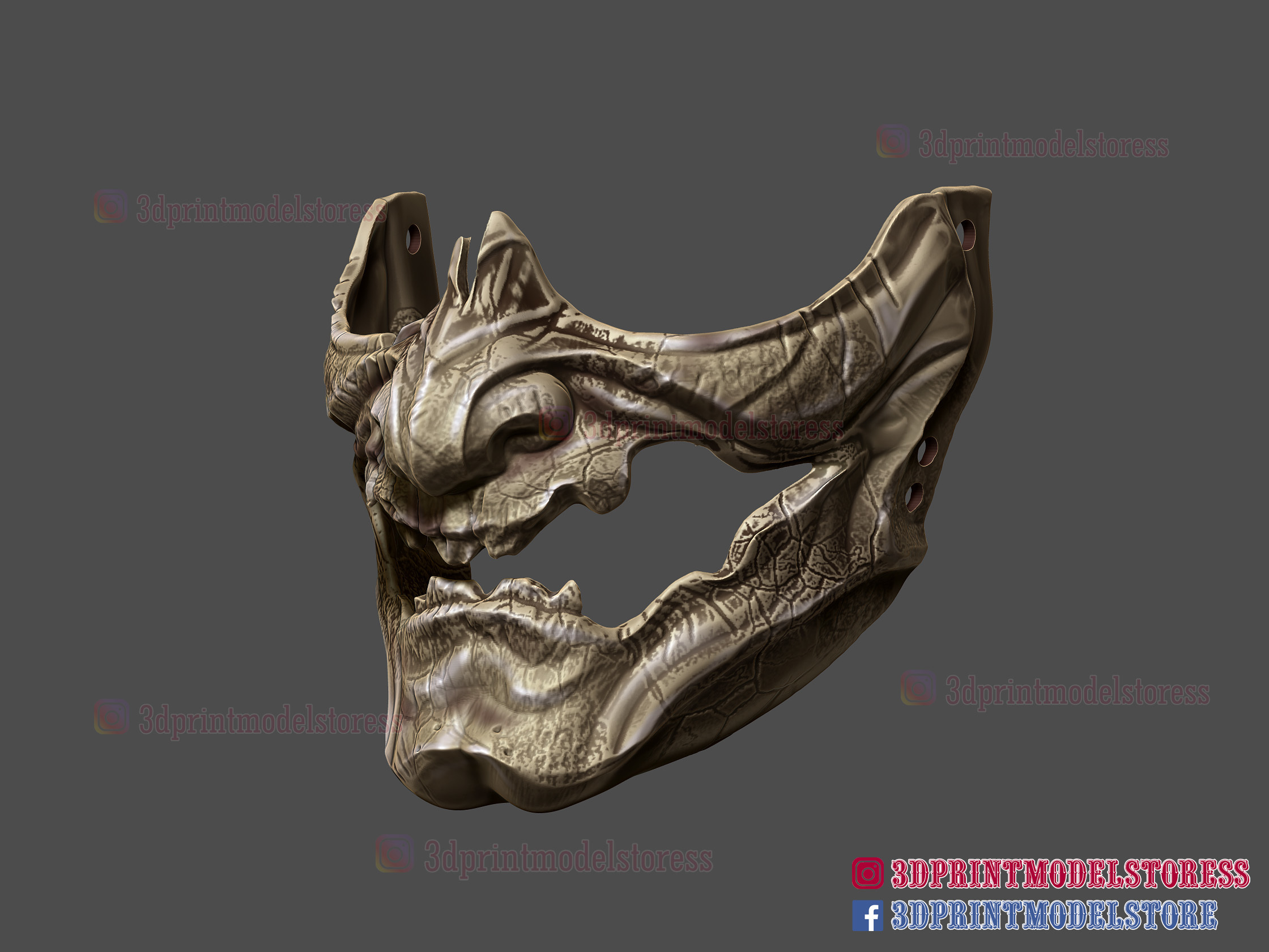 3D file Ghost of Tsushima Skeletal Vengeance Mask - Japanese Oni ...