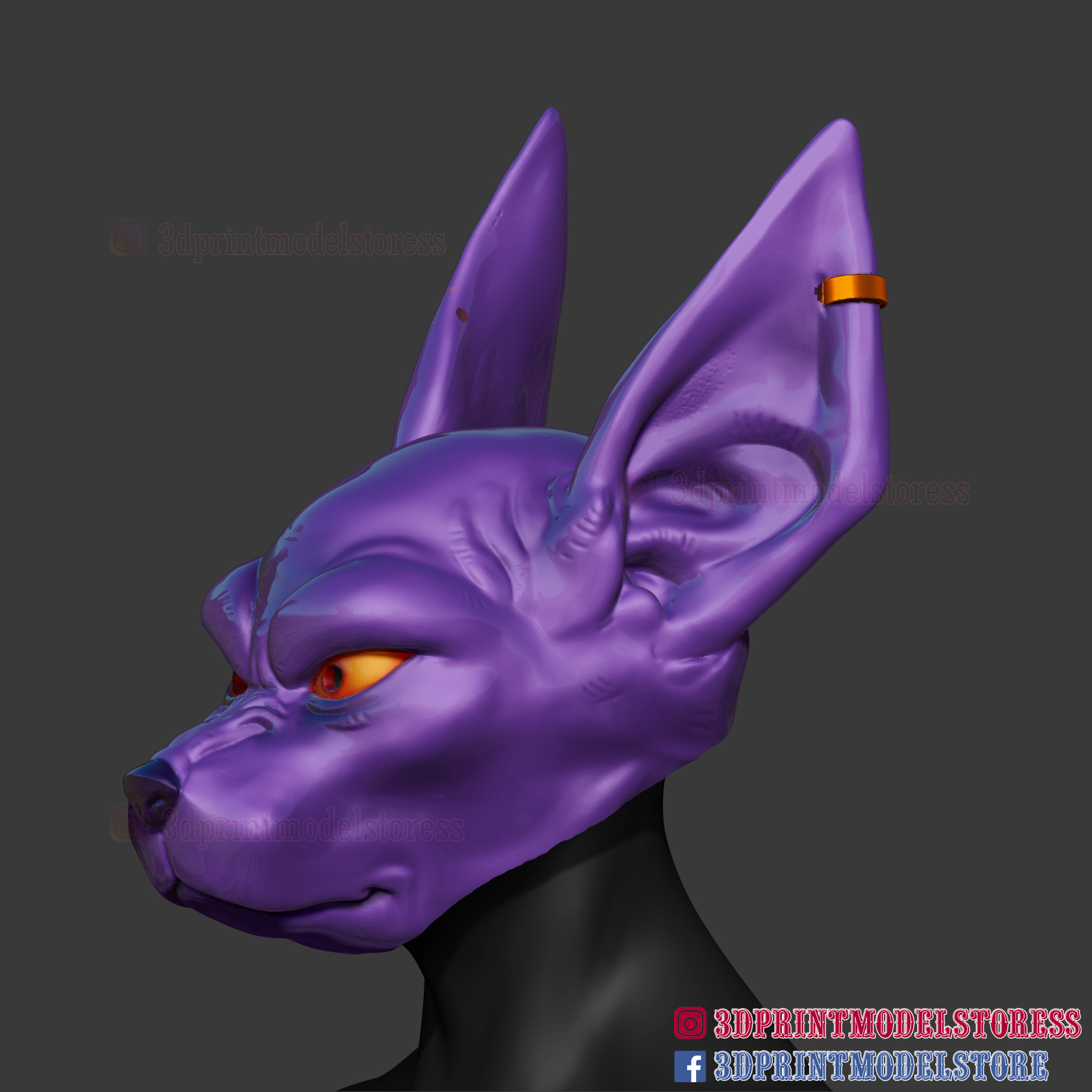 🪖 Beerus Mask Cosplay - Anubis Helmet STL・ 3D File for ・Cults