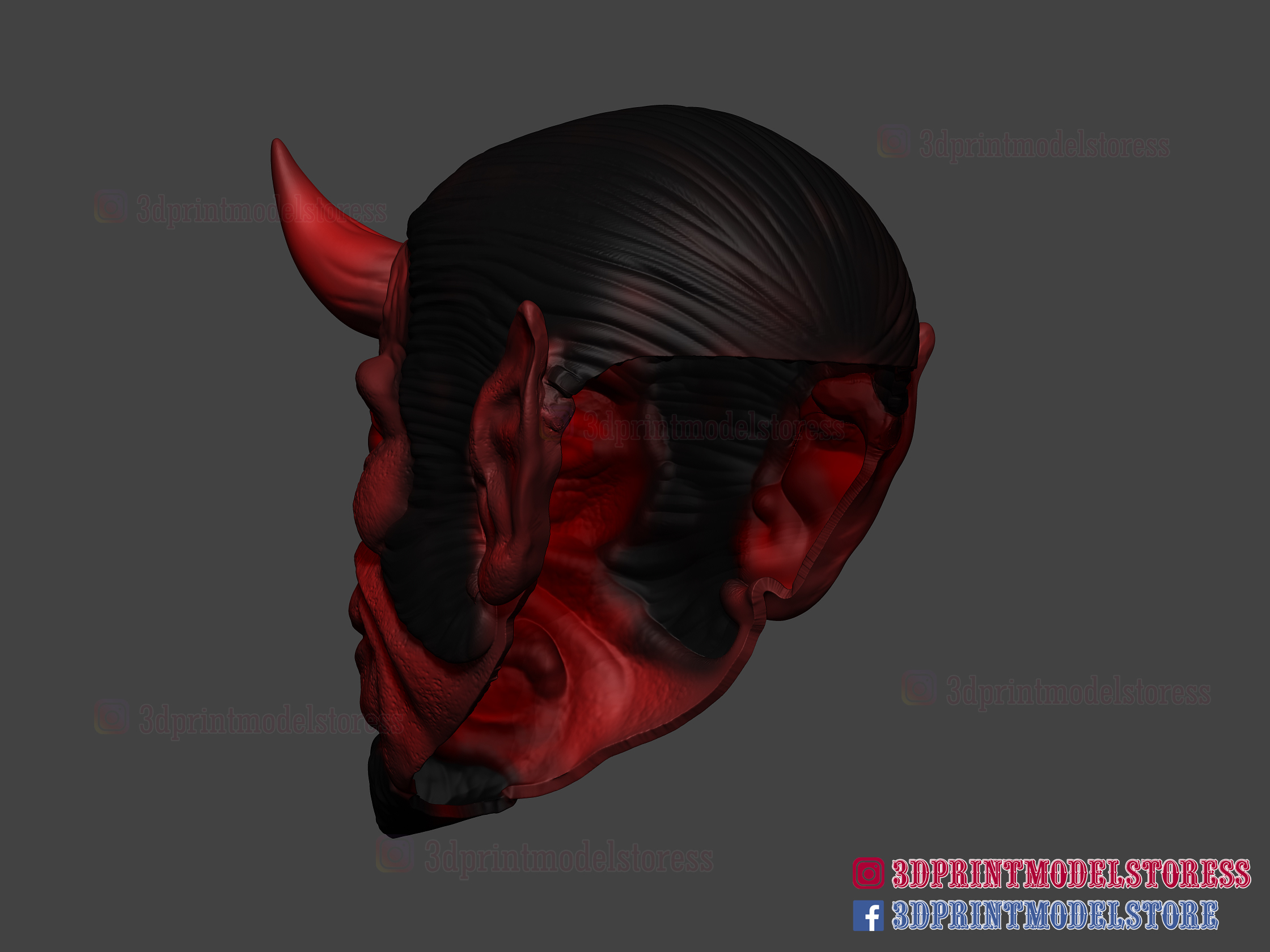 🎃 Hellboy Mask Cosplay Halloween Full Face Helmet 3D print model・ 3D ...