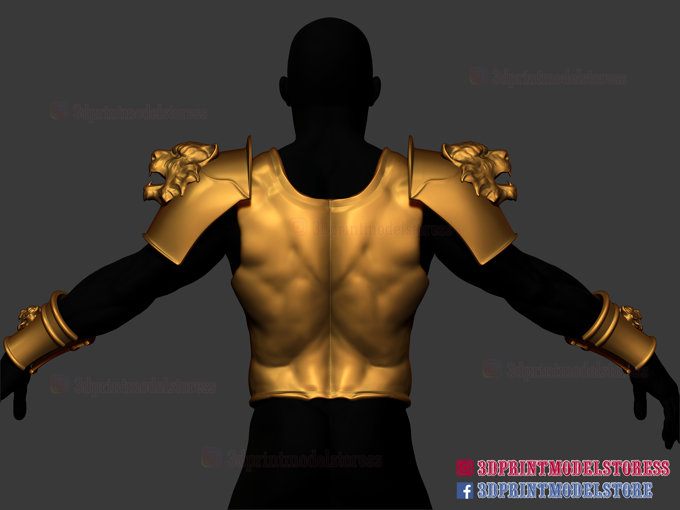 🏛️ Larp Armor - Classical Tiger Roman Muscle Armor Set Cosplay 3D print ...