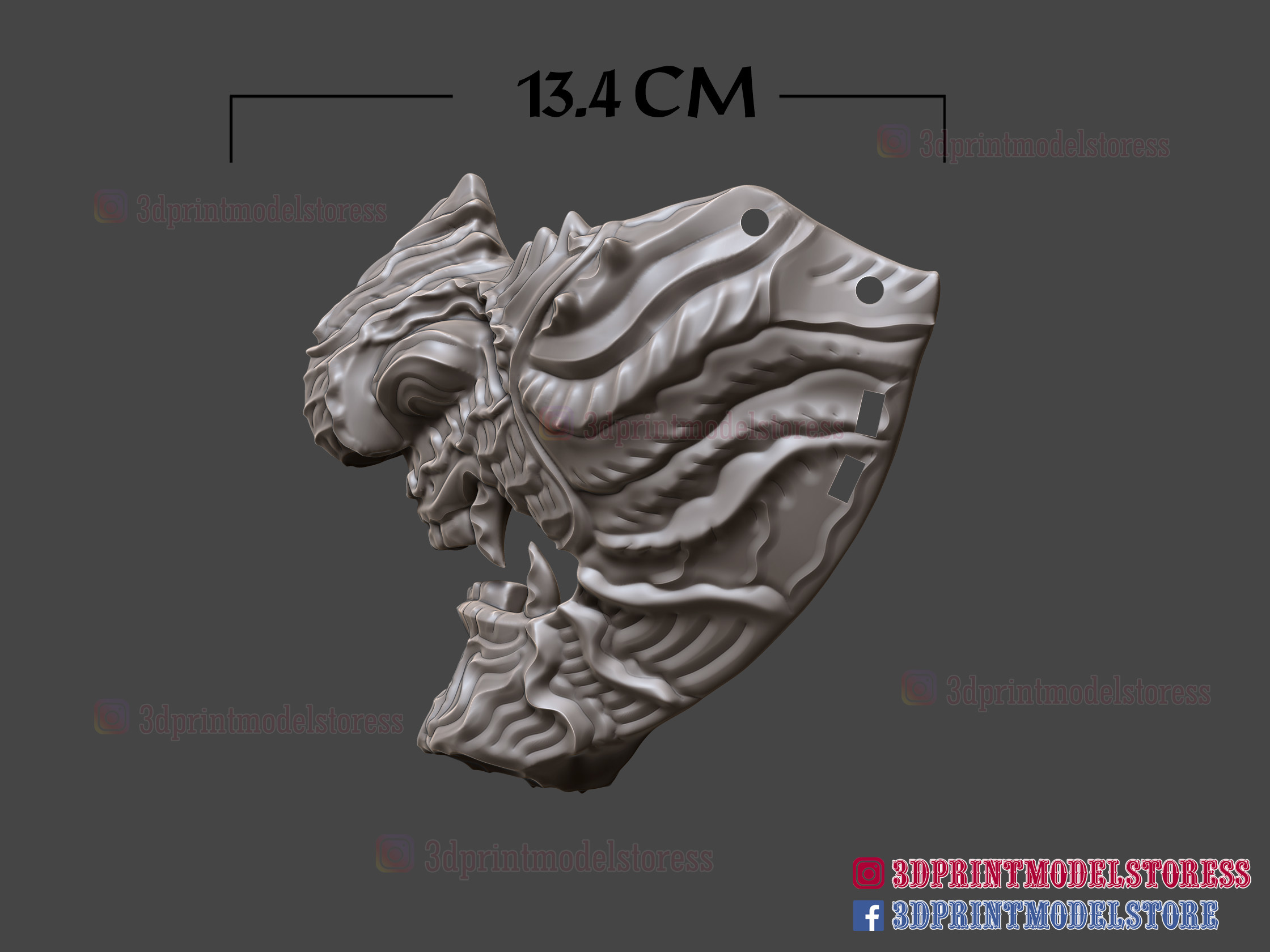 🗡️ Oni Samurai Ghost Mask・ 3D File for ・Cults