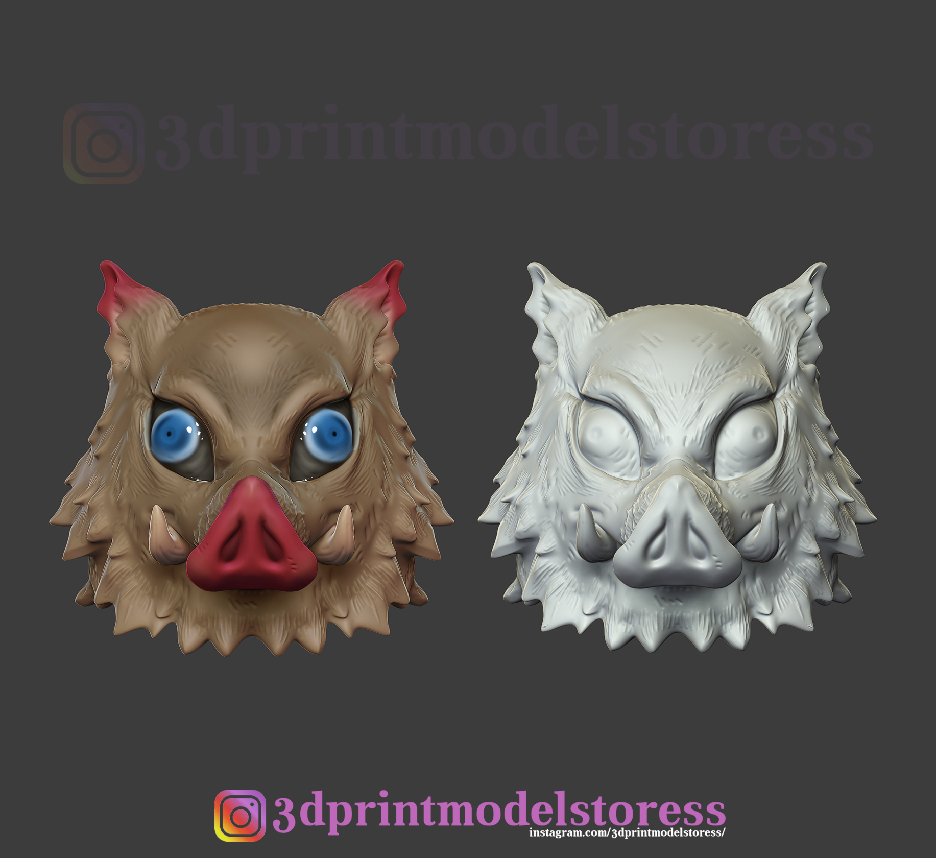 🪖 Demon Slayer Inosuke Mask Kimetsu no Yaiba Cosplay Helmet・ 3D File ...