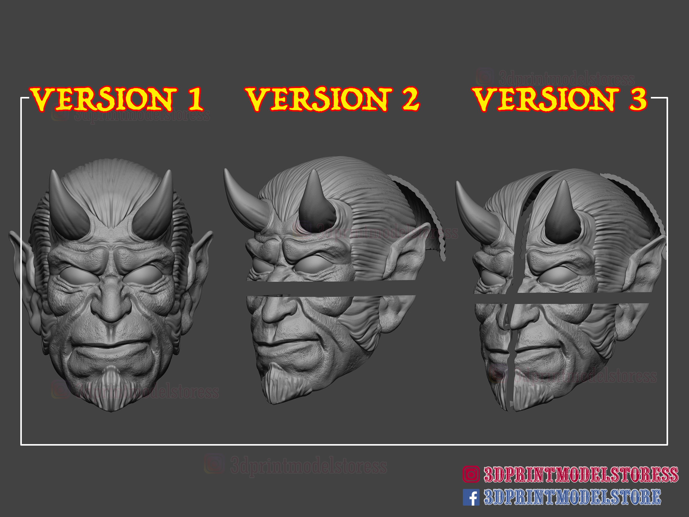 🎃 Hellboy Mask Cosplay Halloween Full Face Helmet 3D print model・ 3D ...