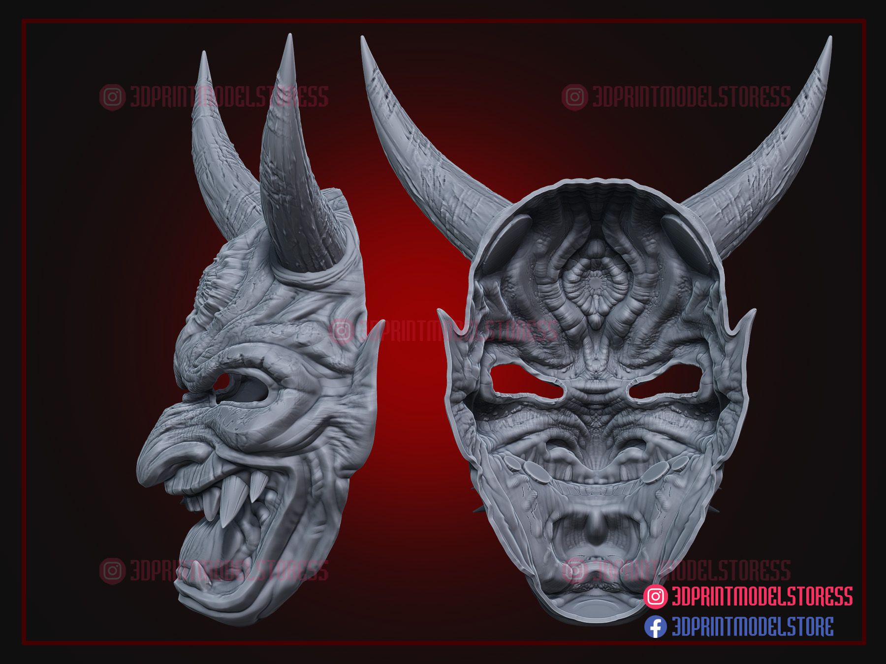 3D file The Oni Samurai Mask - Japanese Kitsune - Halloween Cosplay ...