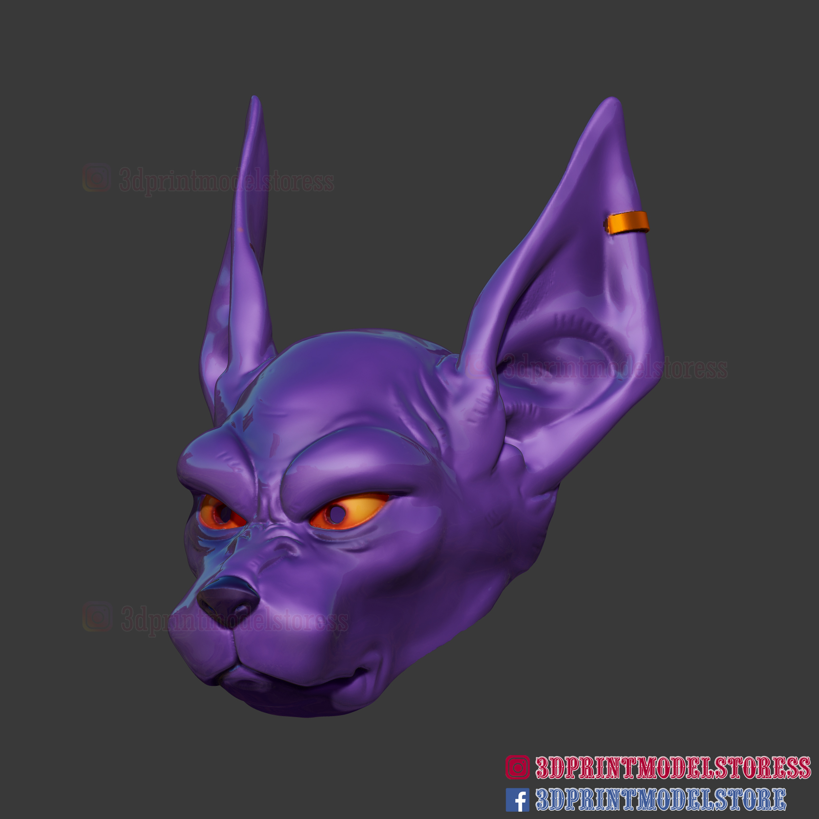 🪖 Beerus Mask Cosplay - Anubis Helmet STL・ 3D File for ・Cults