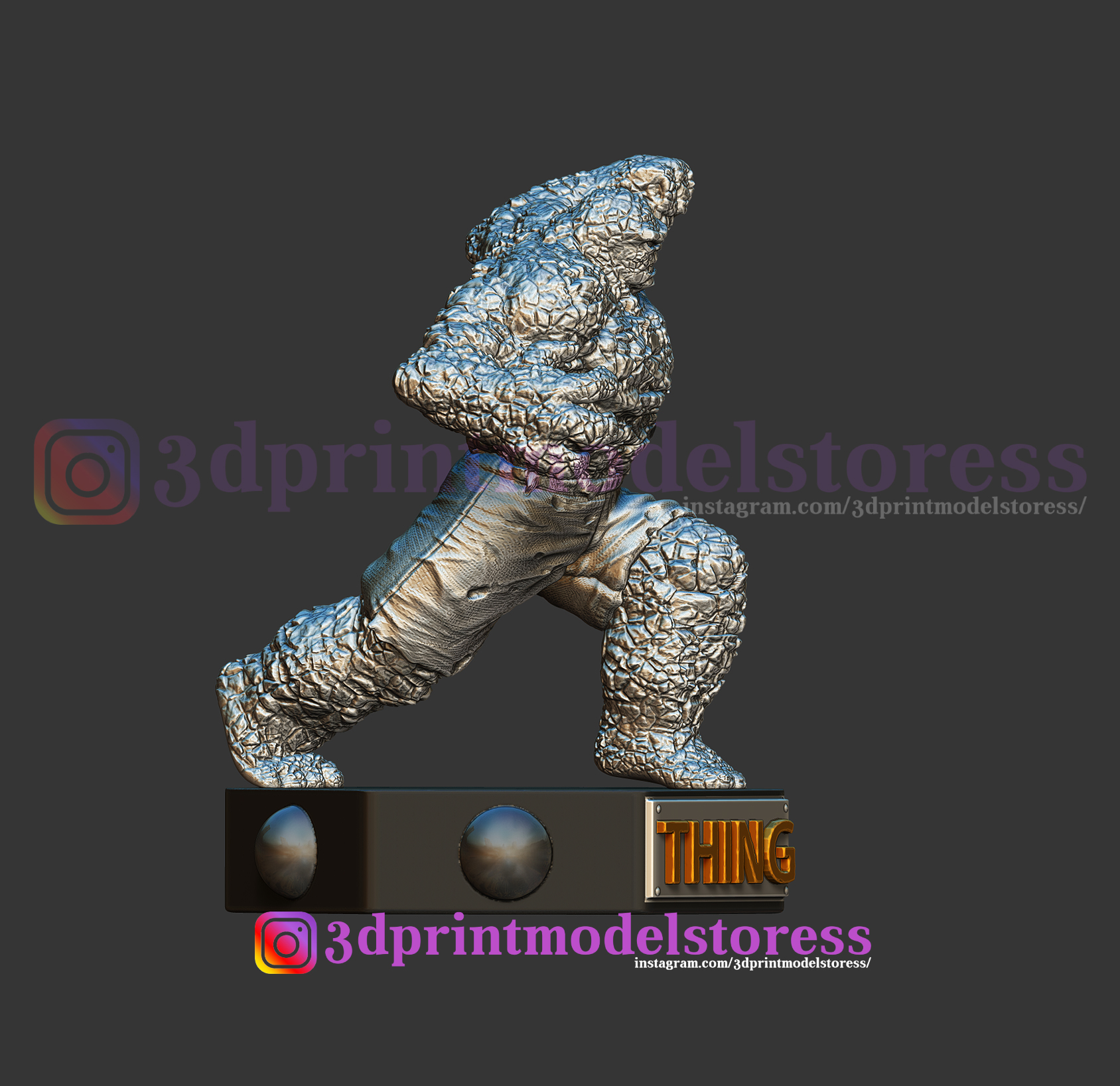 📁 Marvel Thing Fantastic Four - Statue 3D Printable STL File・ STL File ...