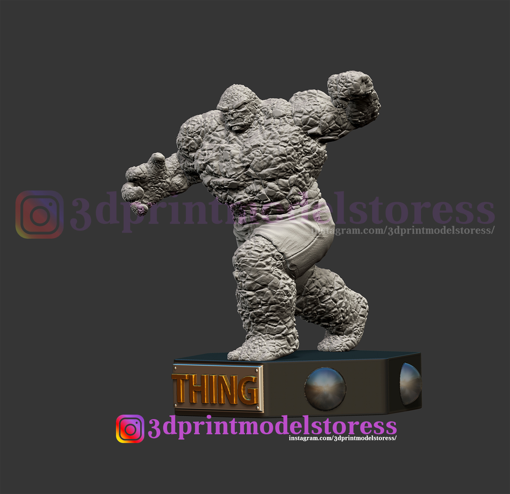 📁 Marvel Thing Fantastic Four - Statue 3D Printable STL File・ STL File ...