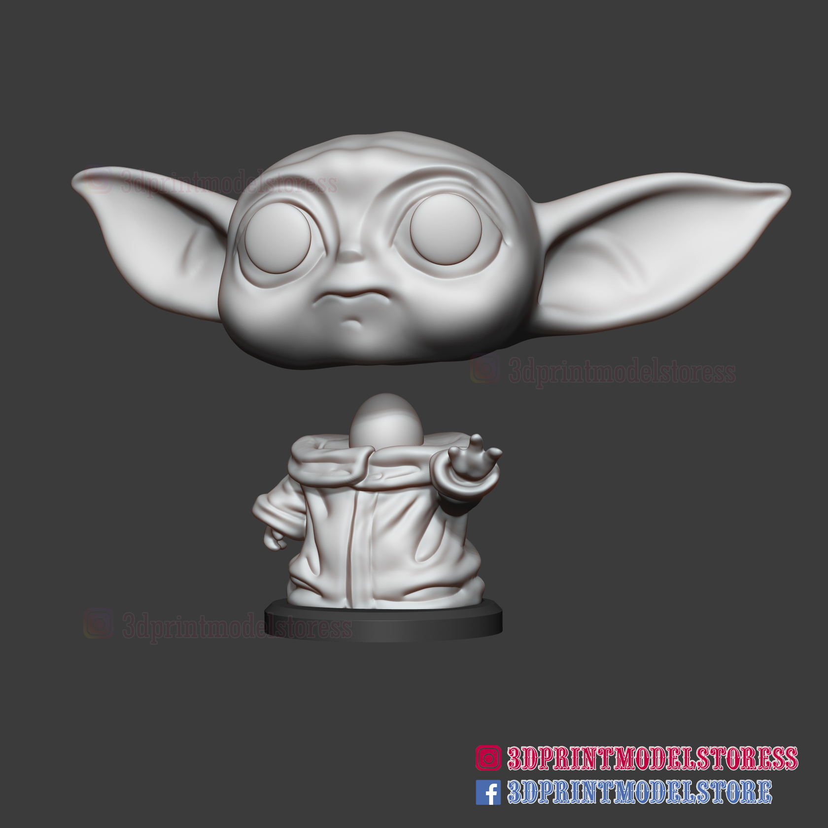 👶 Cute baby Yoda statue STL file sculpt 3D print model・Free 3D File for ...
