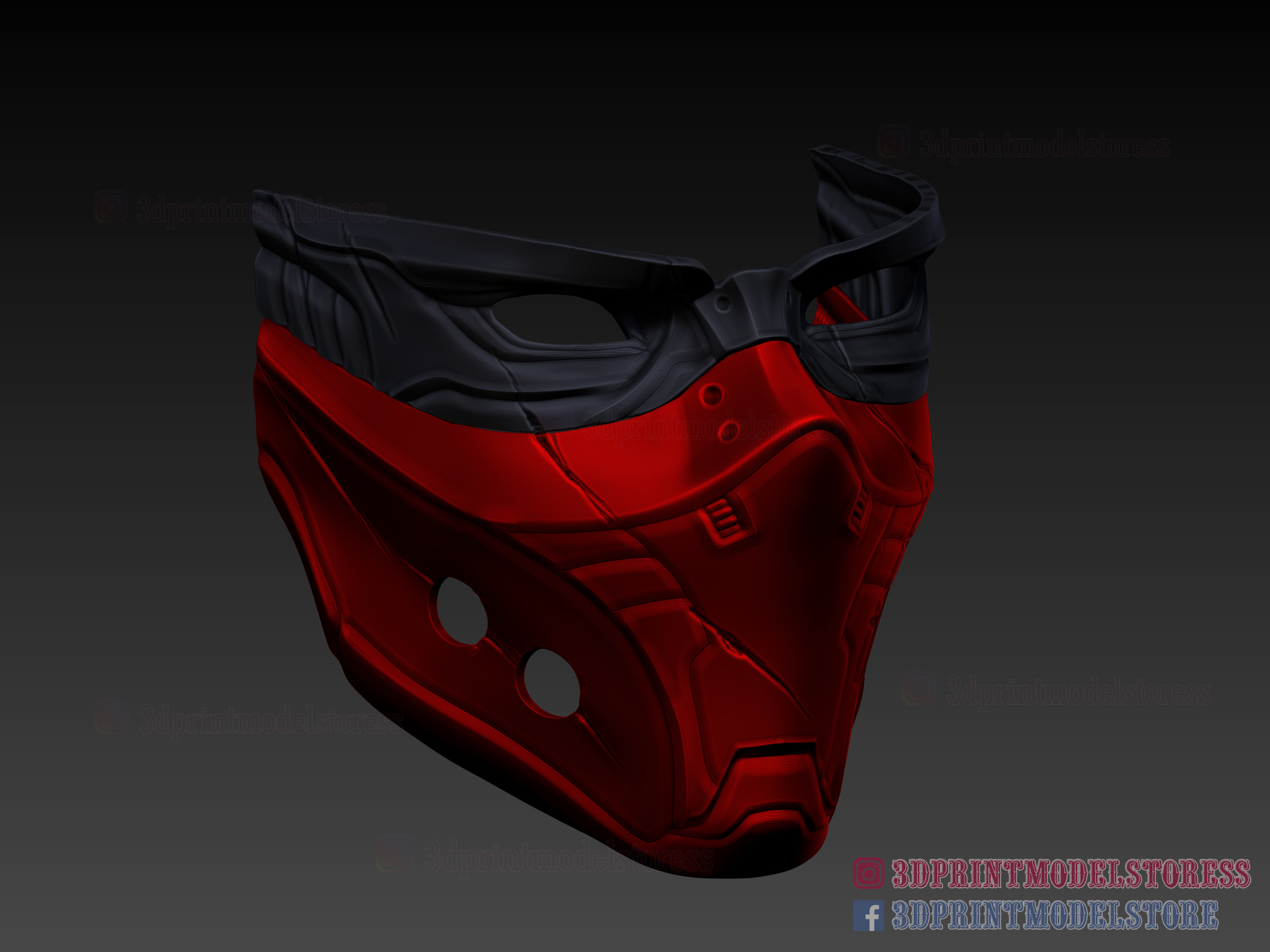 🪖 Red Hood Mask DC Comics Cosplay・ 3D File for ・Cults
