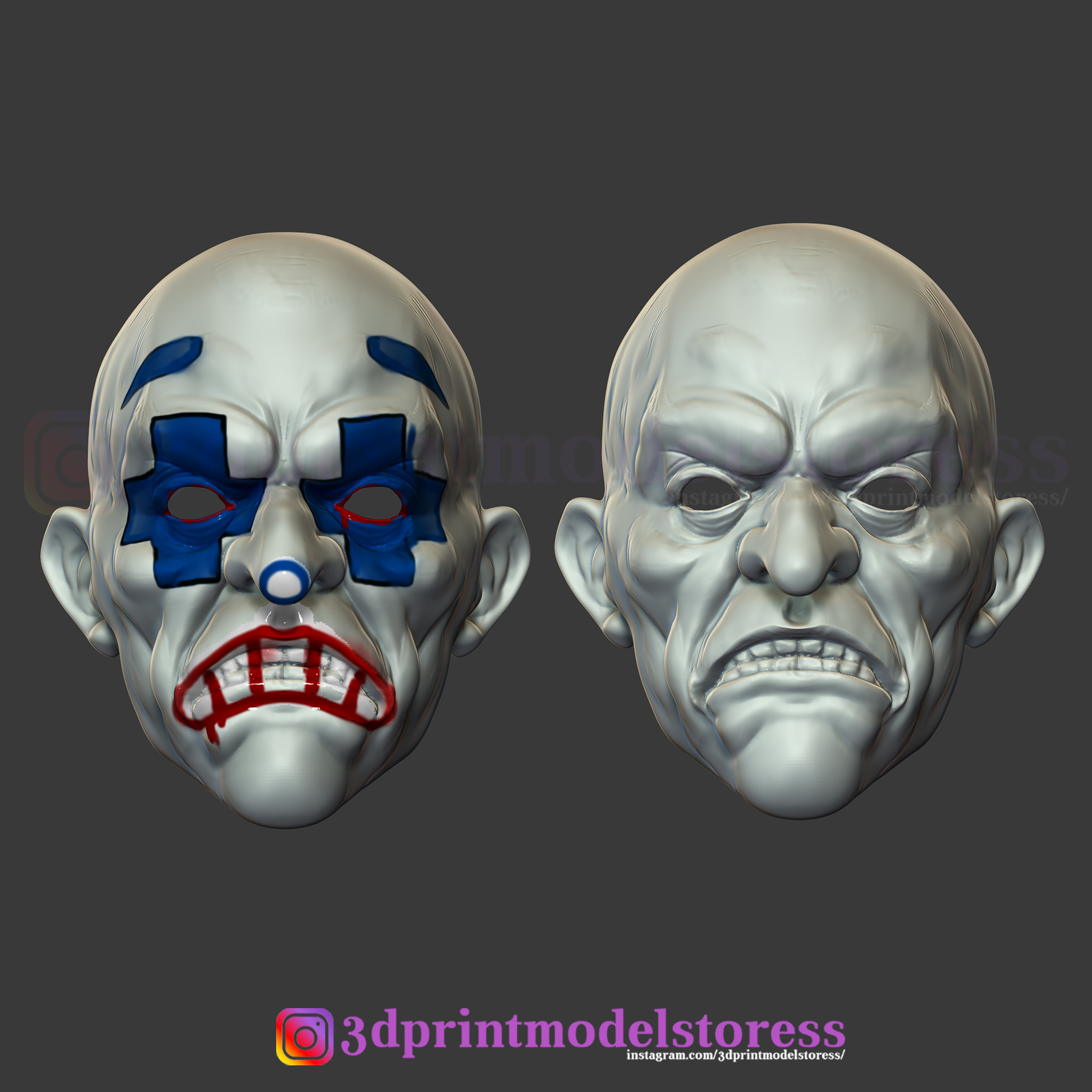 🤡 Henchmen Dark Knight Clown Joker Mask Costume Helmet・ 3D File for ・Cults