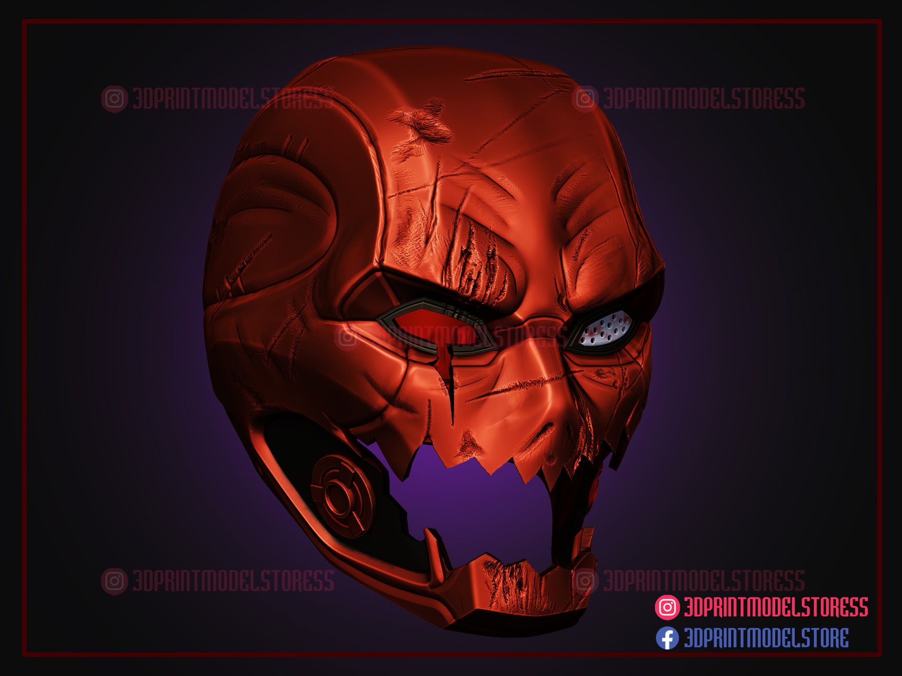 Fichier 3D Casque Red Hood Damage - Casque Jason Todd Red Hood 🎲・Objet ...