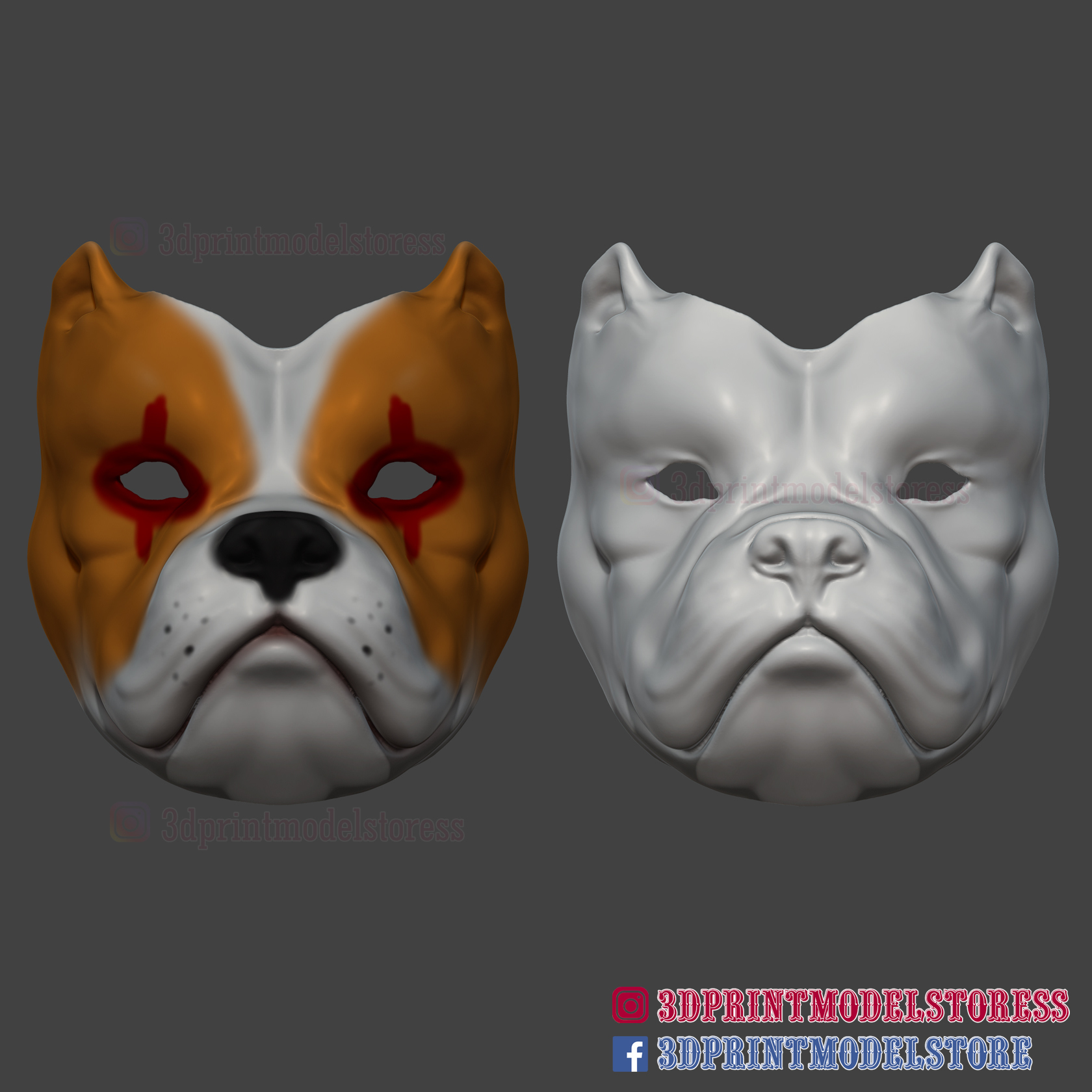 3D file Bulldog Mask STL File Halloween Cosplay Helmet 3D Printable 📁 ...