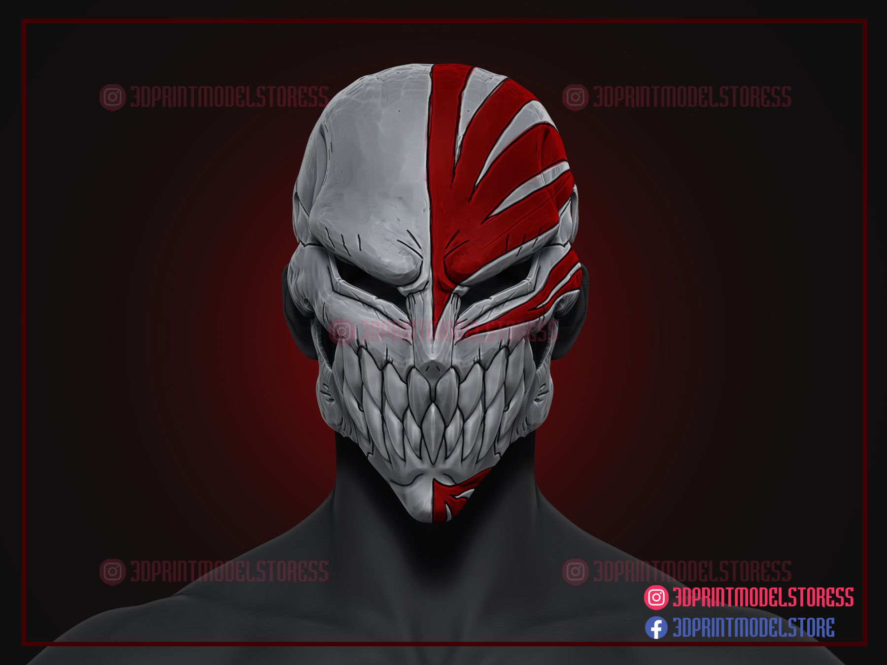 💬 Hollow Mask - Kurosaki Ichigo Bleach Mask - Anime, Cosplay, Props・ 3D ...