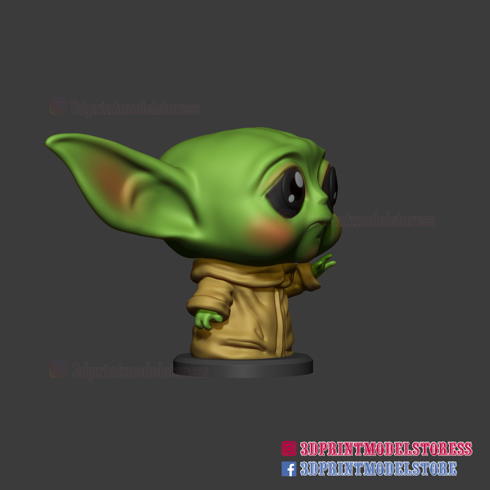 👶 Cute baby Yoda statue STL file sculpt 3D print model・Free 3D File for ...