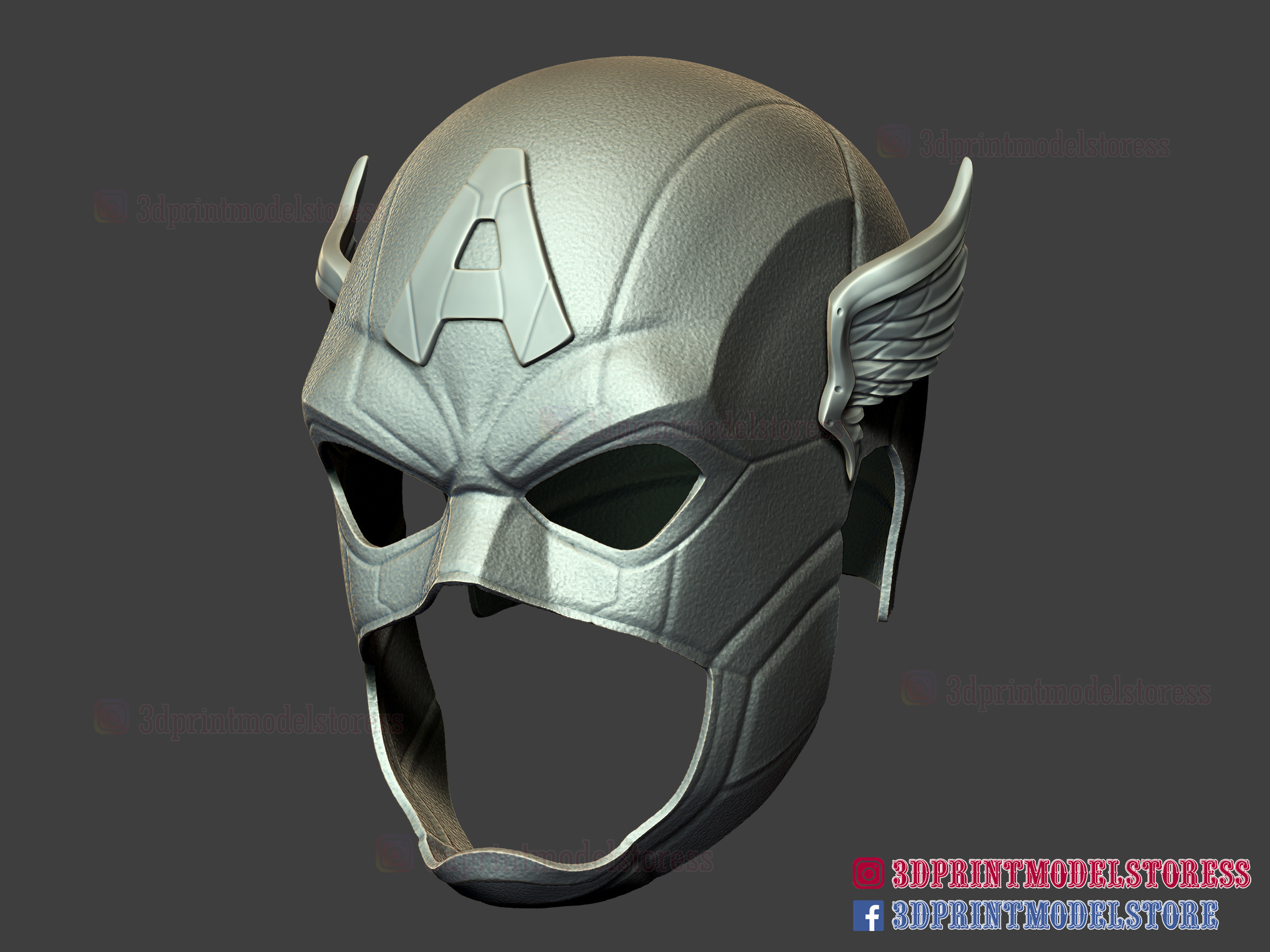 🪖 Captain America Helmet - Marvel Cosplay Mask - Halloween Costume・ 3D ...