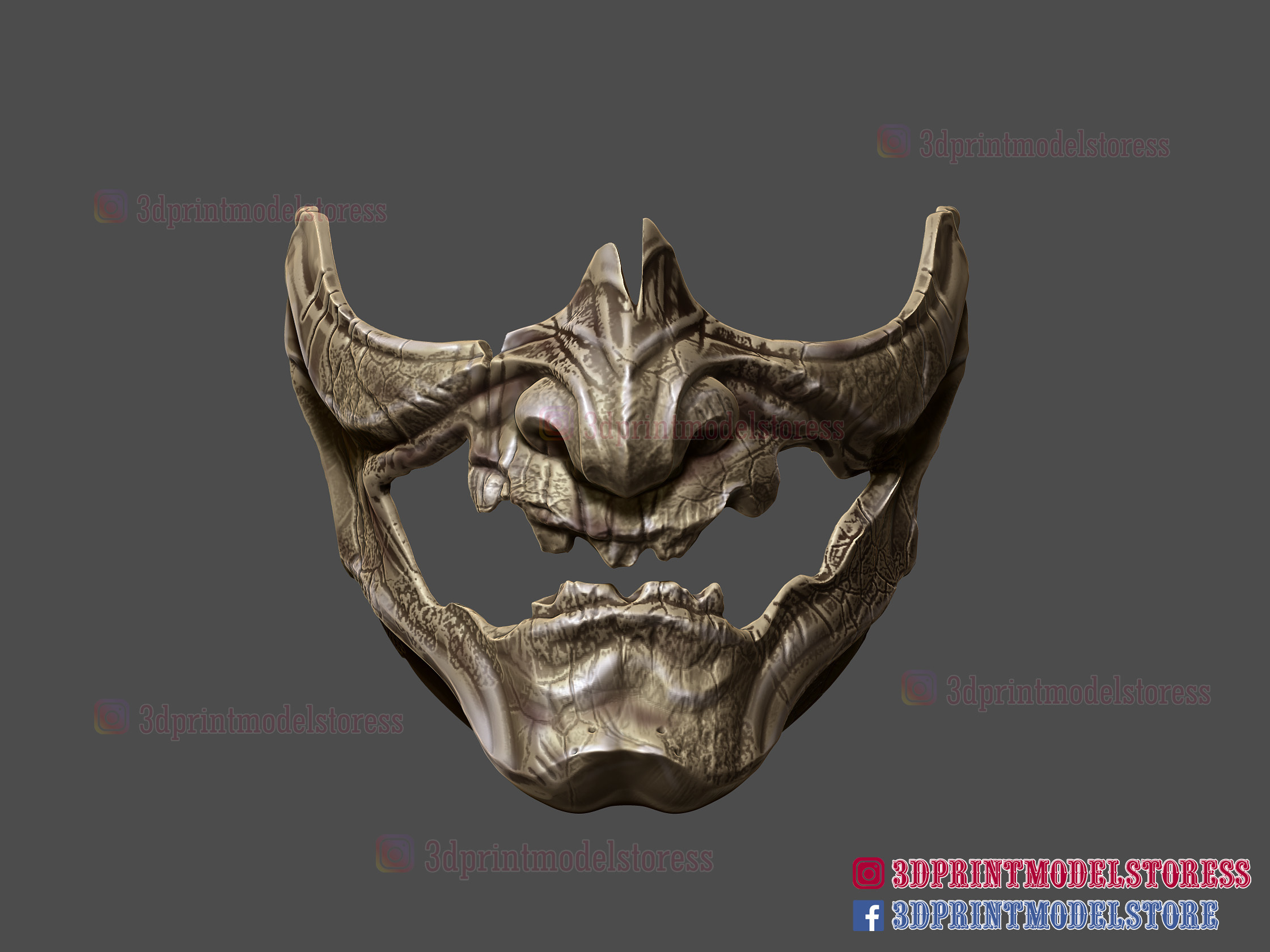 3D file Ghost of Tsushima Skeletal Vengeance Mask - Japanese Oni ...
