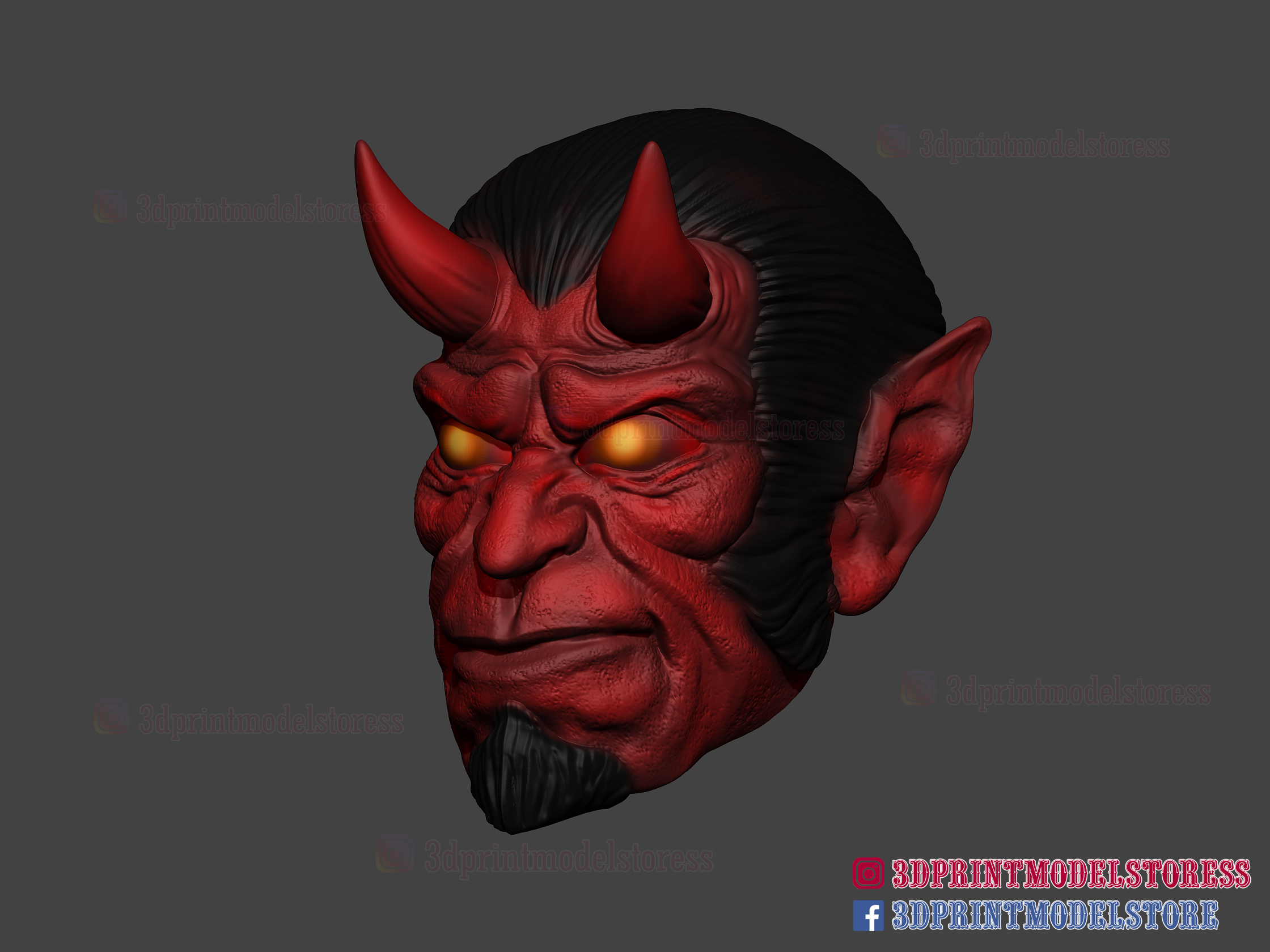 🎃 Hellboy Mask Cosplay Halloween Full Face Helmet 3D print model・ 3D ...