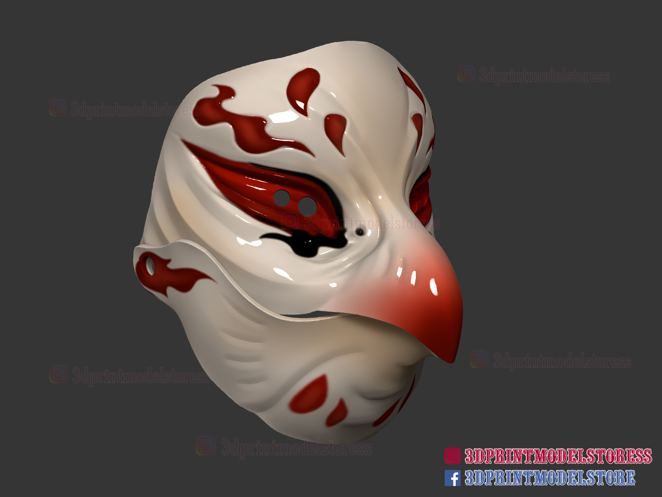 🐦 Japanese Kitsune Bird Mask・ 3D File for ・Cults