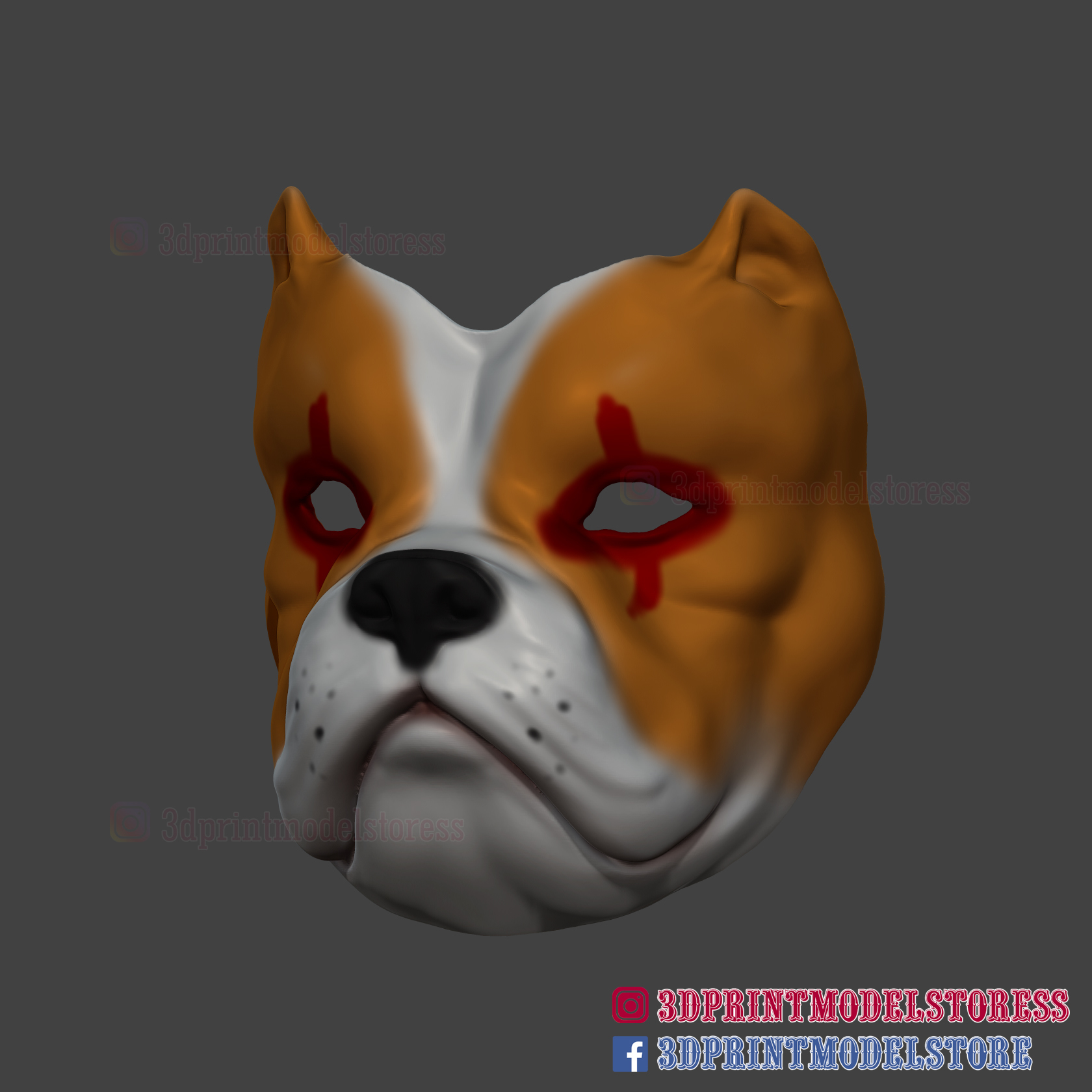 3D file Bulldog Mask STL File Halloween Cosplay Helmet 3D Printable 📁 ...