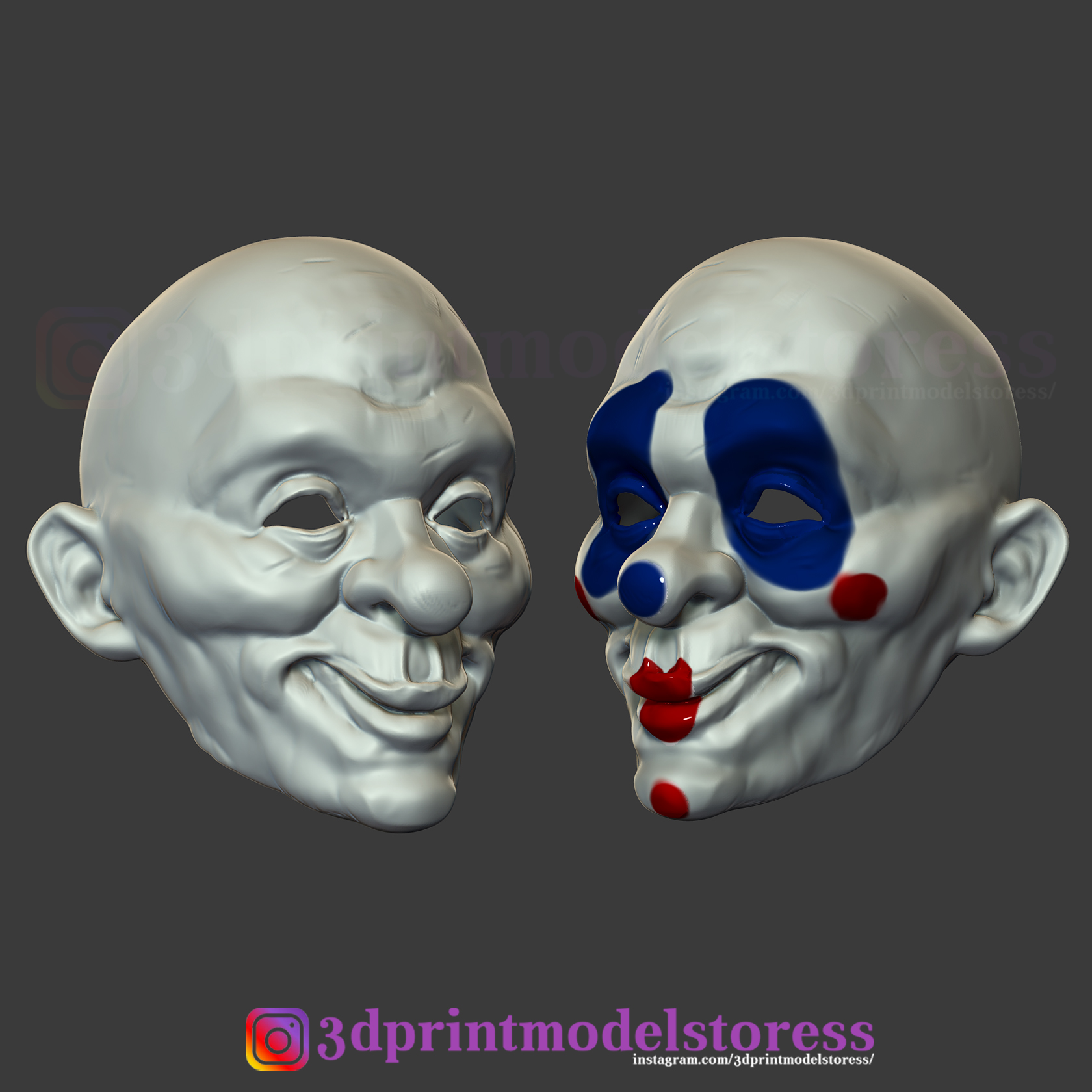 🤡 Henchmen Dark Knight Clown Joker Mask Costume Helmet・ 3D File for ・Cults