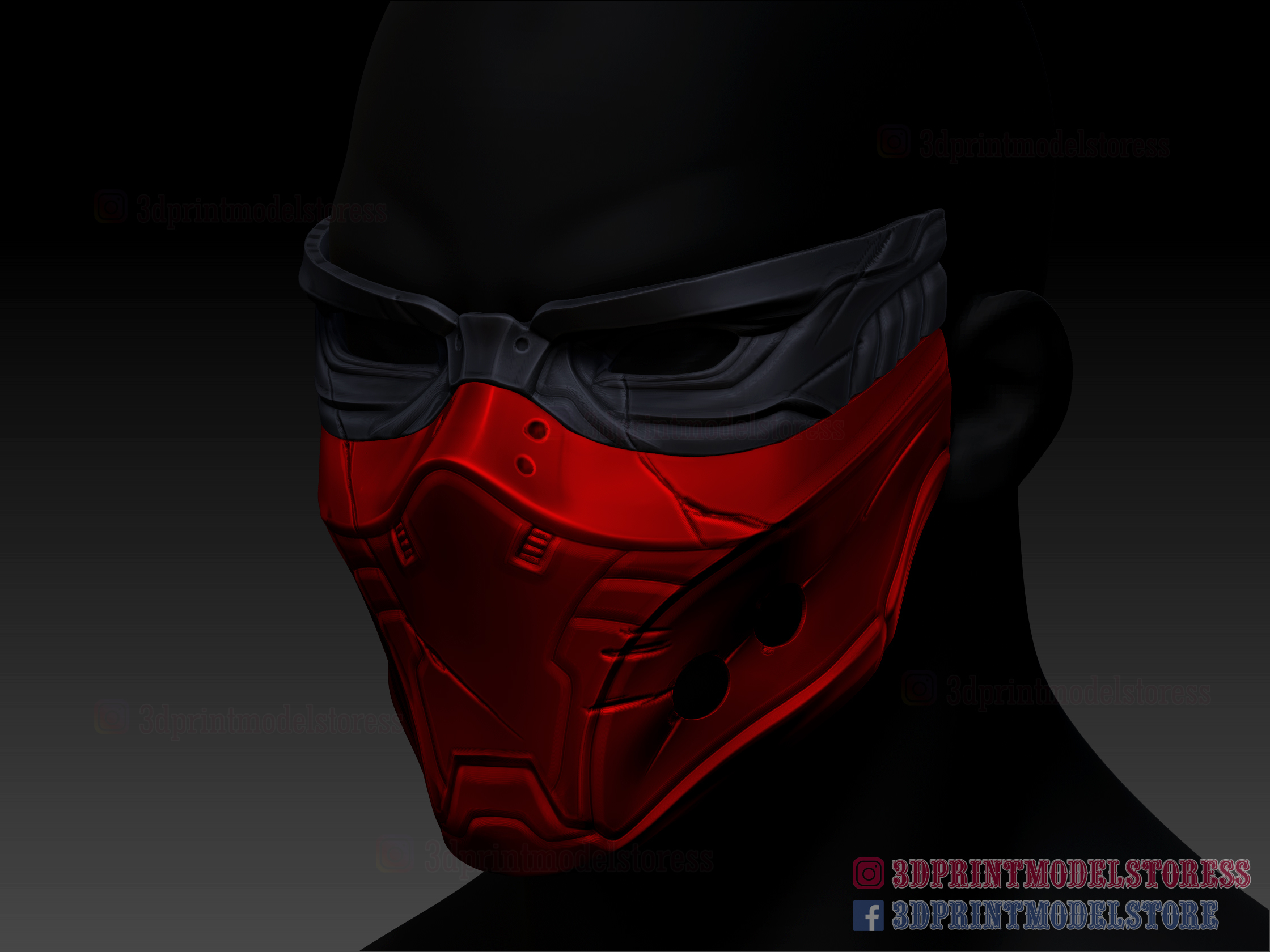 🪖 Red Hood Mask DC Comics Cosplay・ 3D File for ・Cults