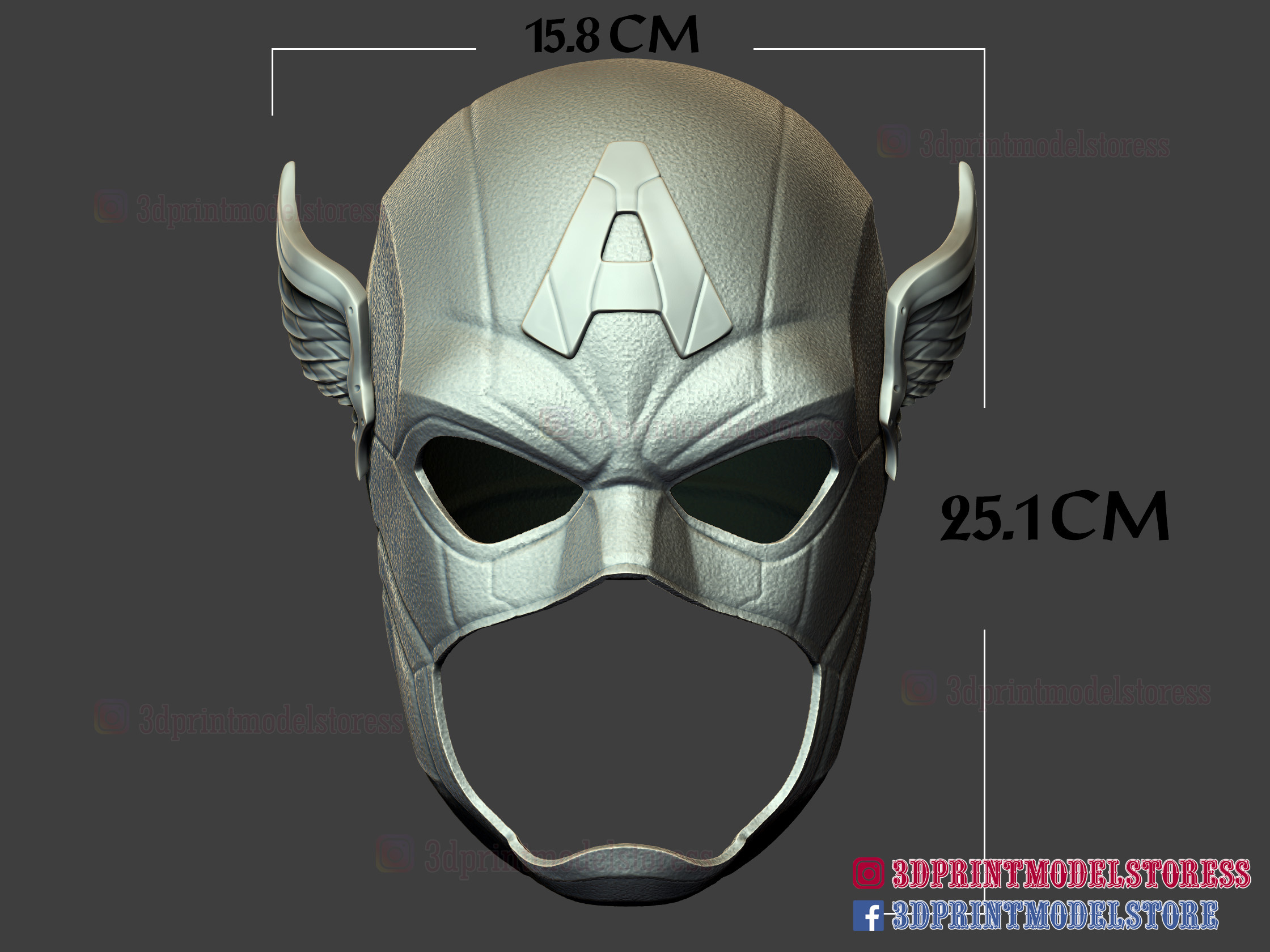 🪖 Captain America Helmet - Marvel Cosplay Mask - Halloween Costume・ 3D ...