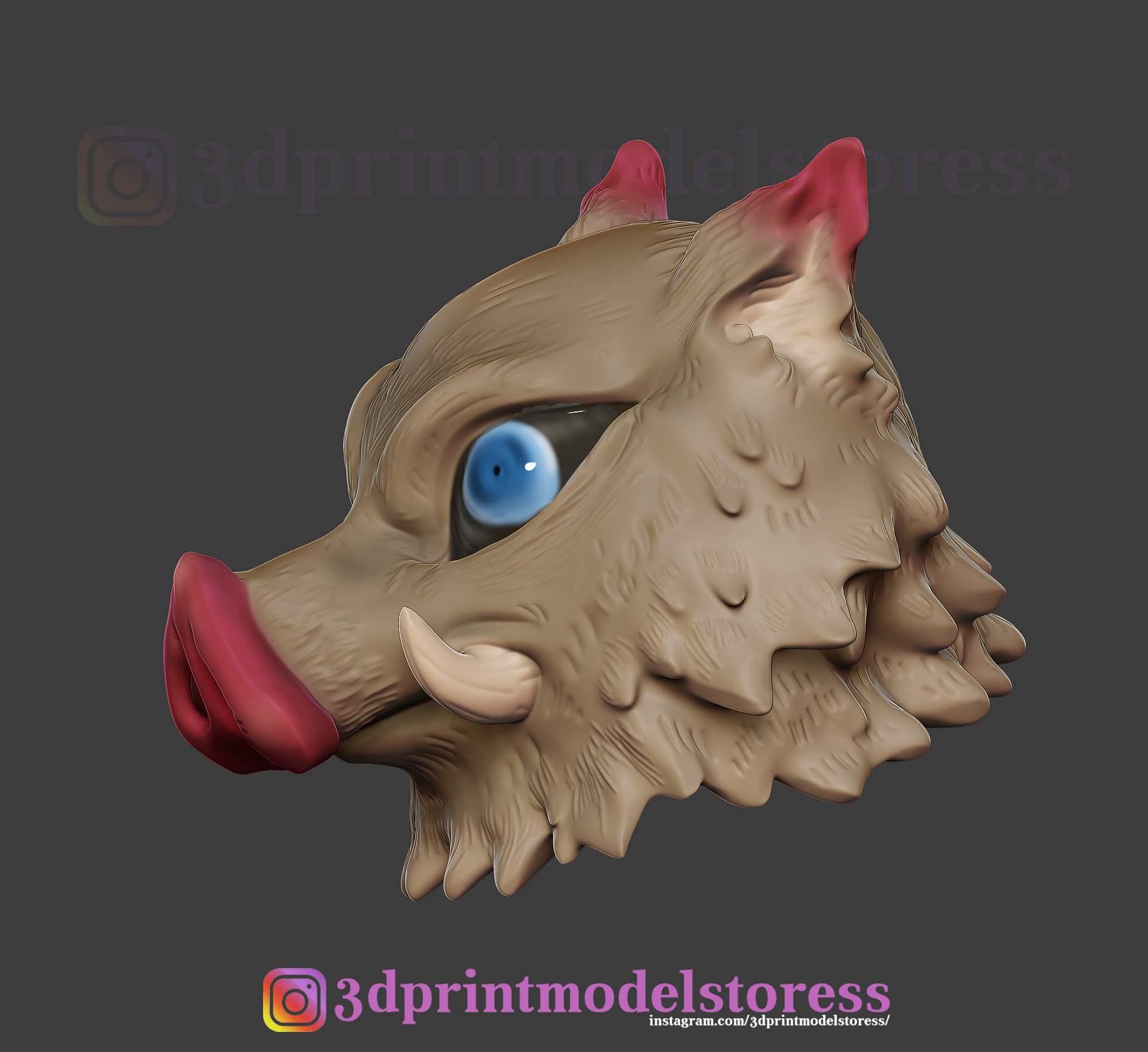 🪖 Demon Slayer Inosuke Mask Kimetsu no Yaiba Cosplay Helmet・ 3D File ...