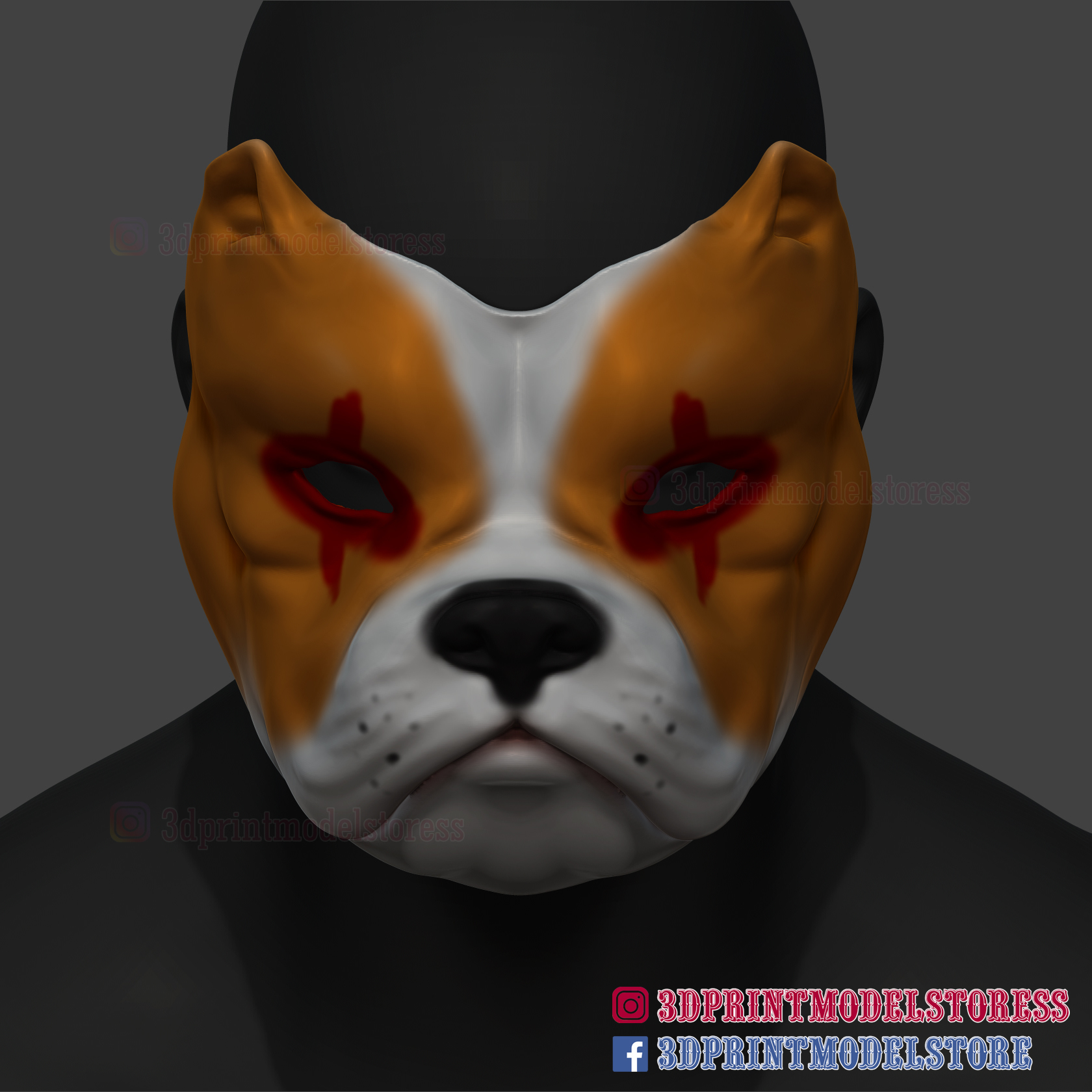 3D file Bulldog Mask STL File Halloween Cosplay Helmet 3D Printable 📁 ...