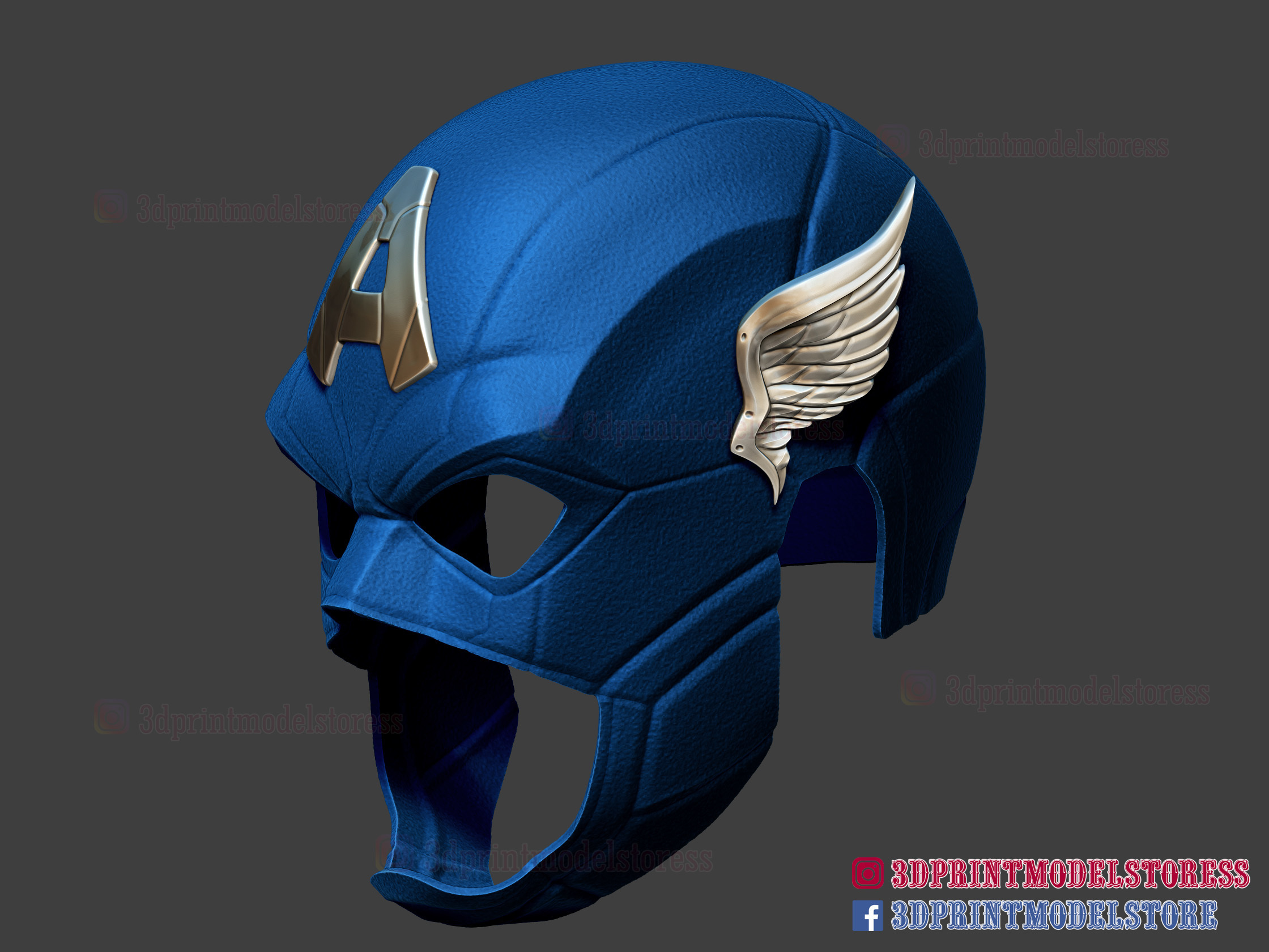 🪖 Captain America Helmet - Marvel Cosplay Mask - Halloween Costume・ 3D ...