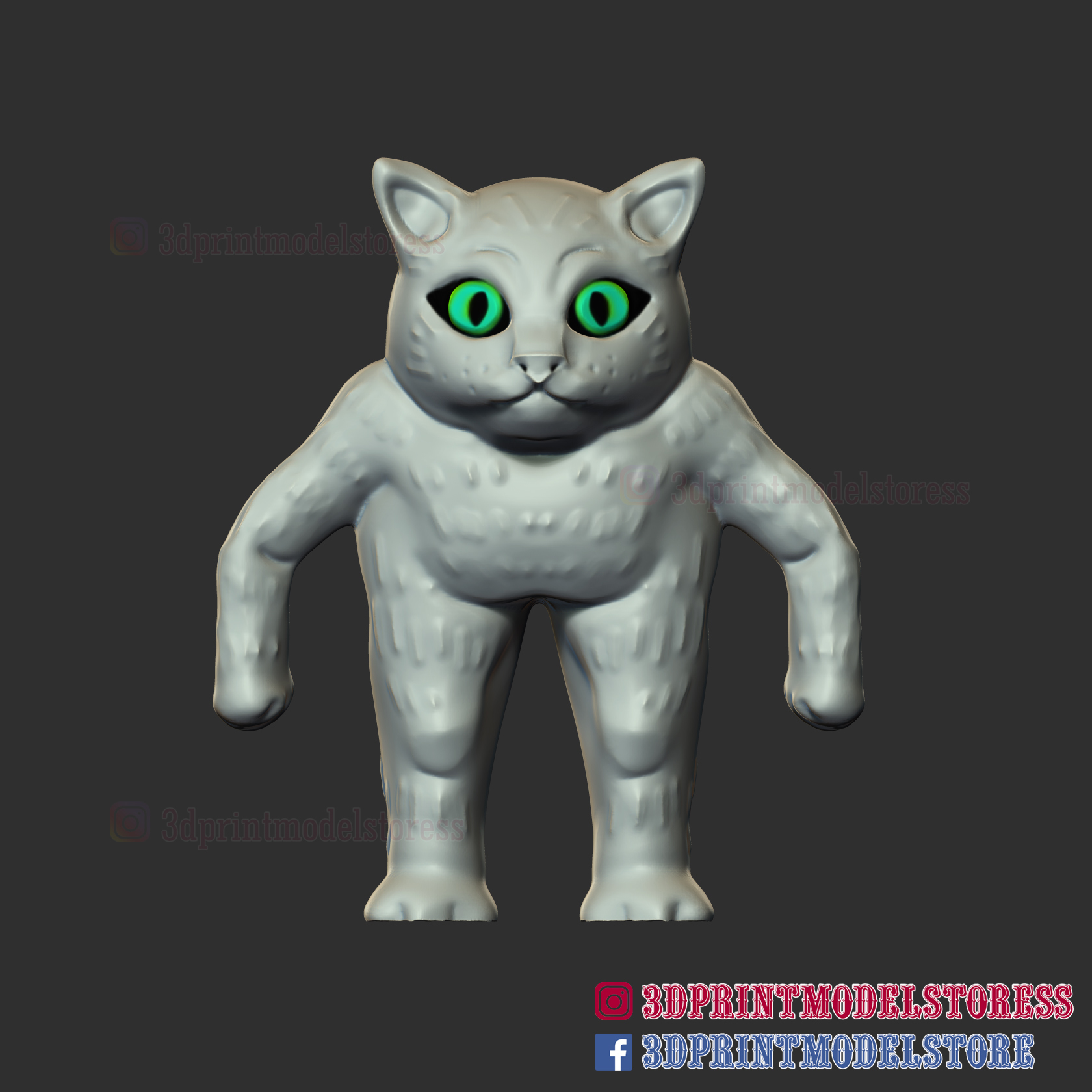 🐱 Meme Cat - Cute Cat STL File 3D Printable・Free STL File for ・Cults
