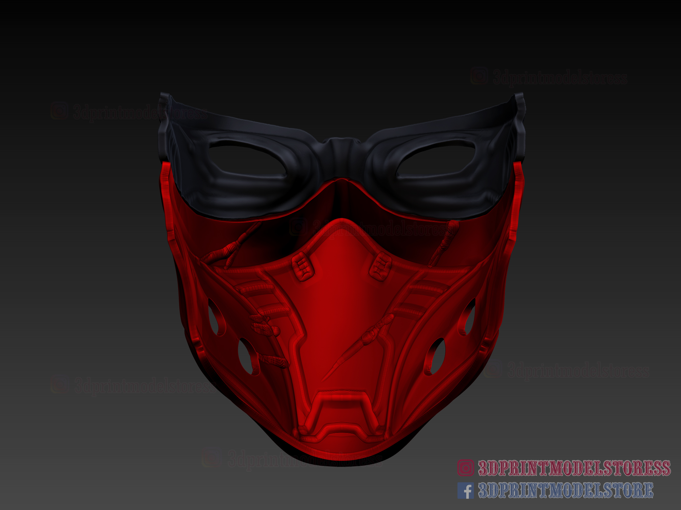 🪖 Red Hood Mask DC Comics Cosplay・ 3D File for ・Cults
