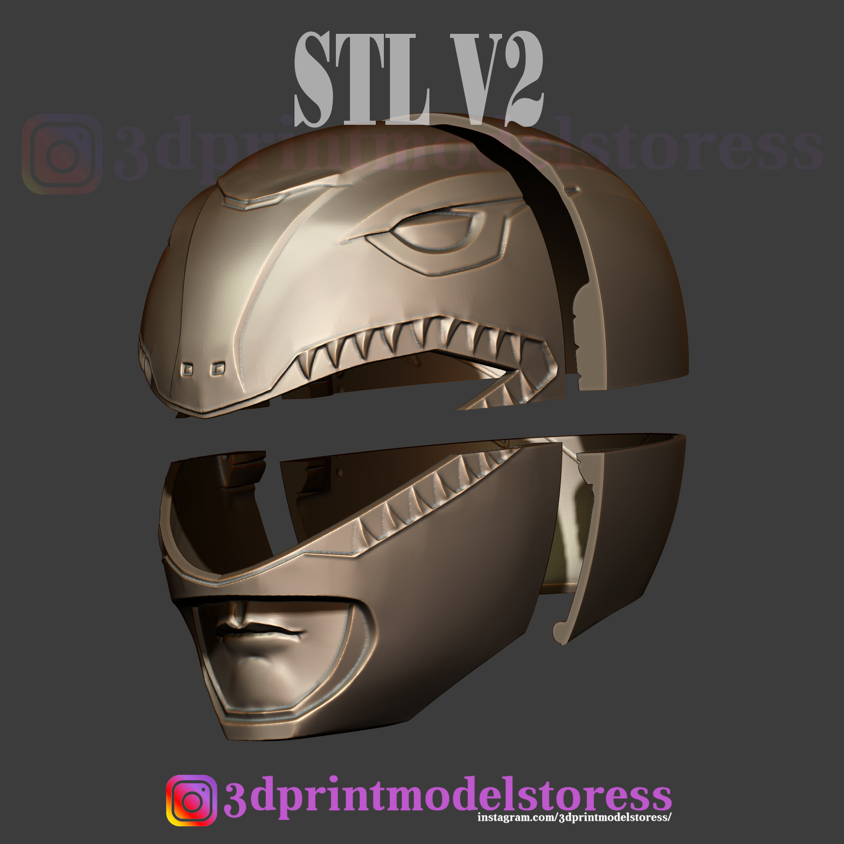 🪖 Red Ranger Mighty Morphin Power Ranger Helmet Cosplay STL File・ 3D ...