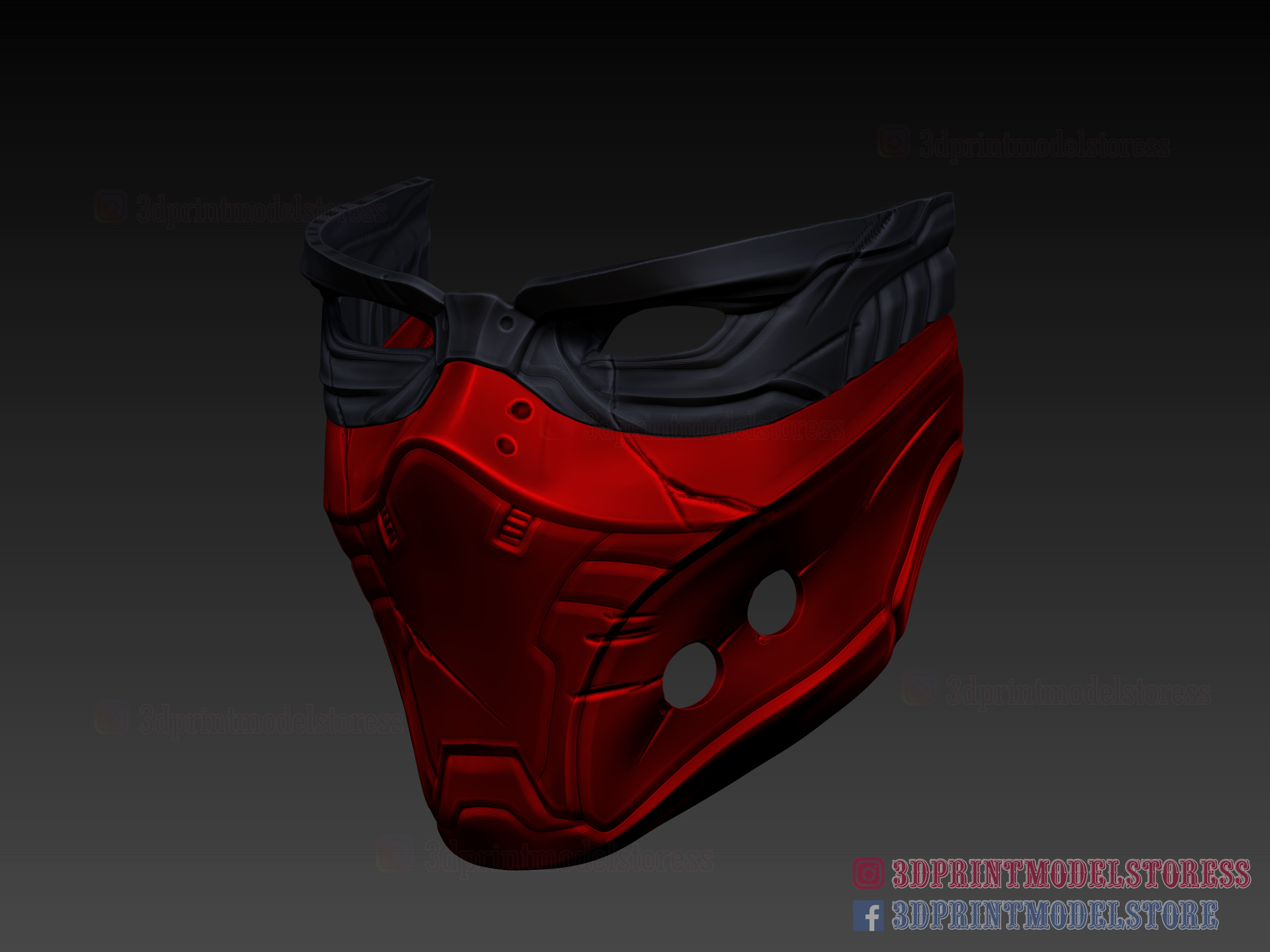 🪖 Red Hood Mask DC Comics Cosplay・ 3D File for ・Cults