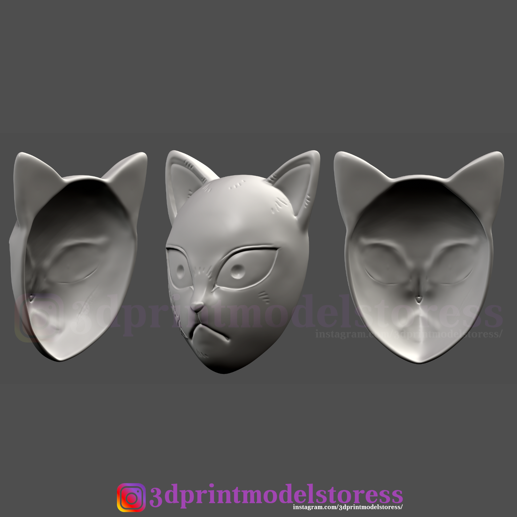 🦊 Kimetsu no Yaiba Sabito Mask - Kitsune Fox Mask for Cosplay・ STL File ...