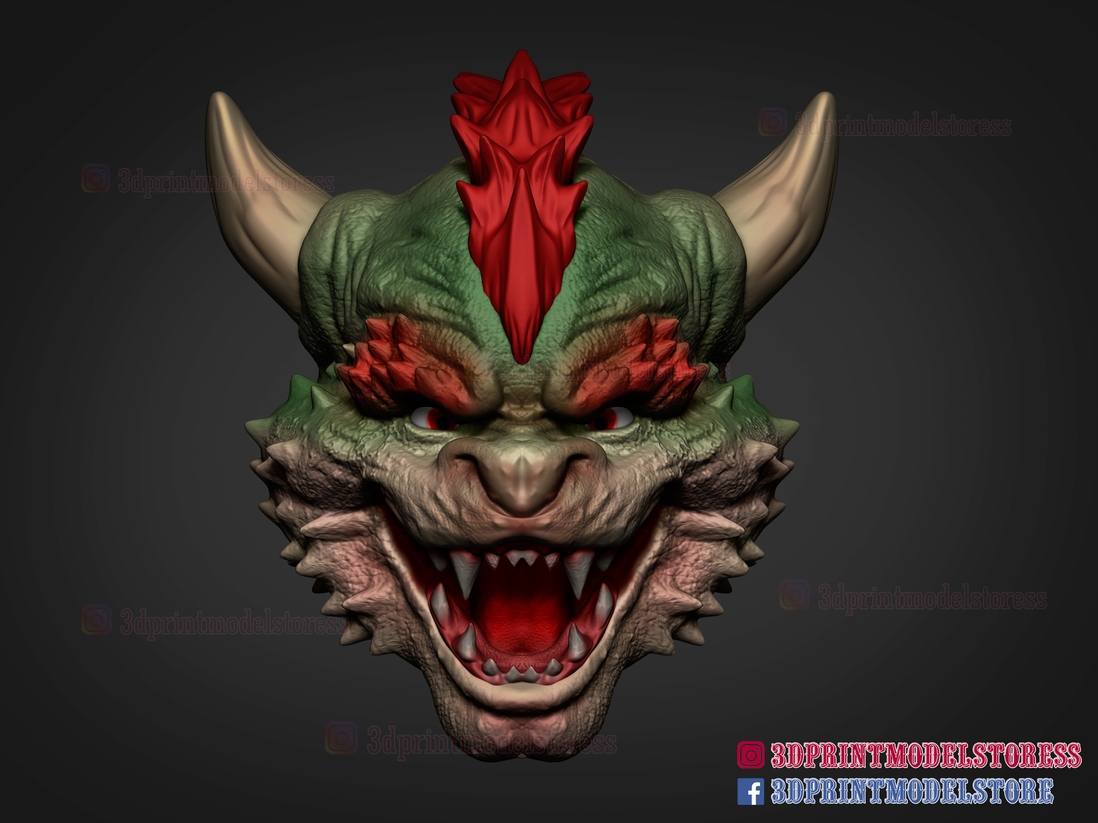 STL file Bowser Head Sculpt for Action Figures 🐢 ・3D printing idea to ...